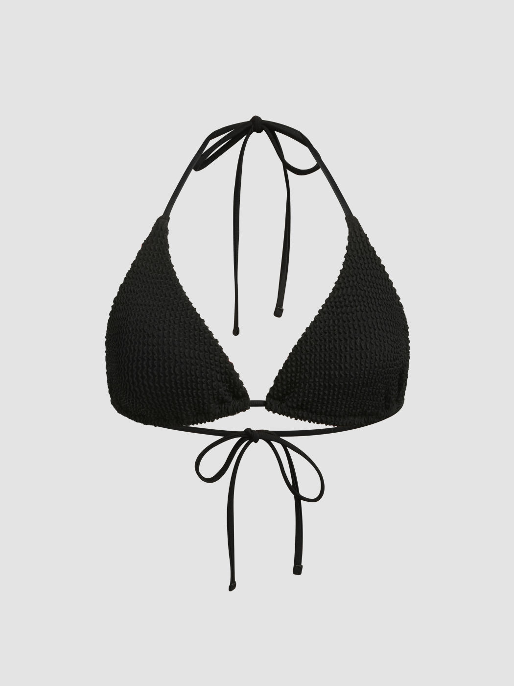 Solid Texture Halter Tie Back Bikini Top For Vacation Swimming Pool Beach