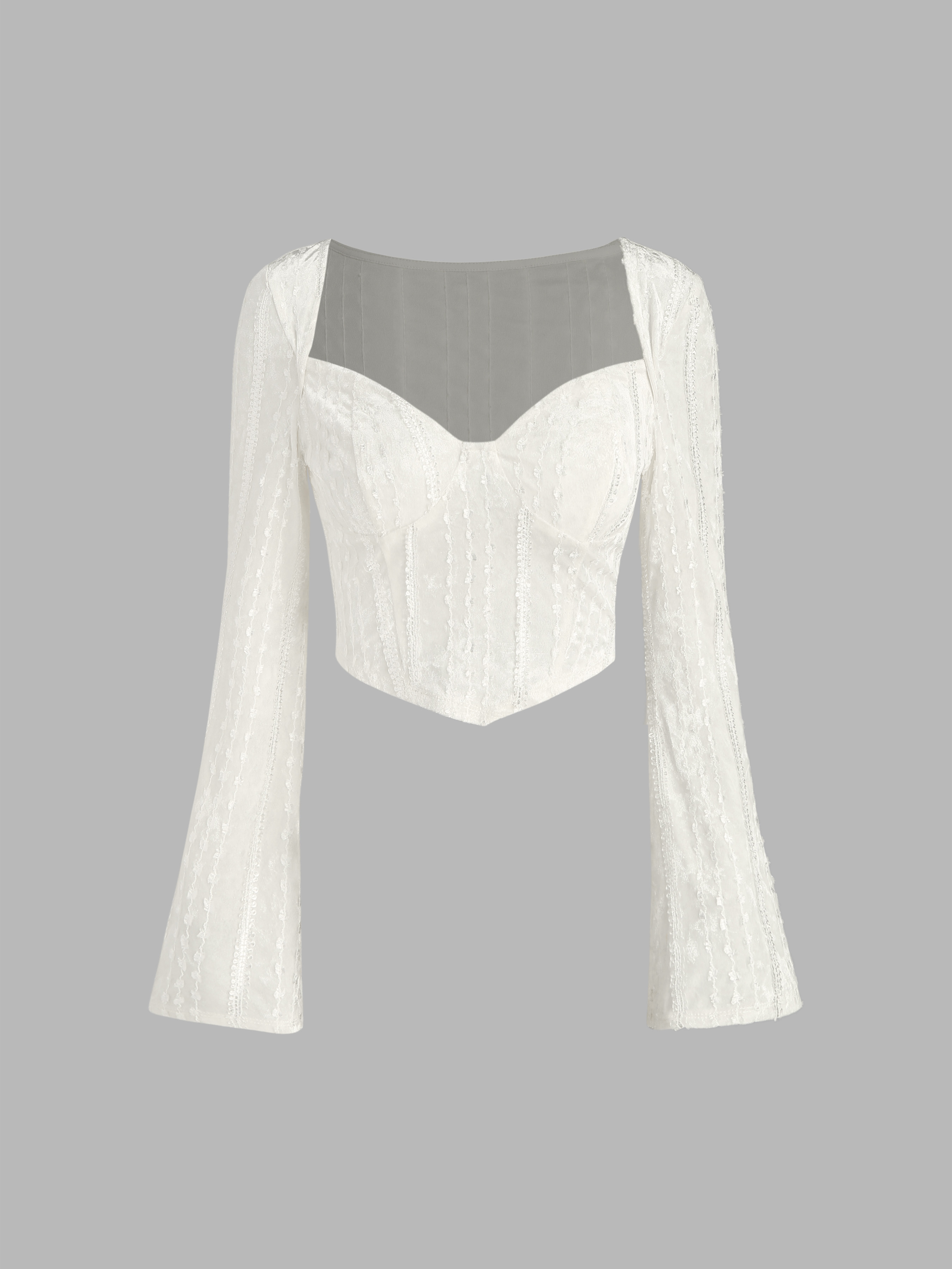 Velvet Texture Bell Sleeve Blouse - Cider