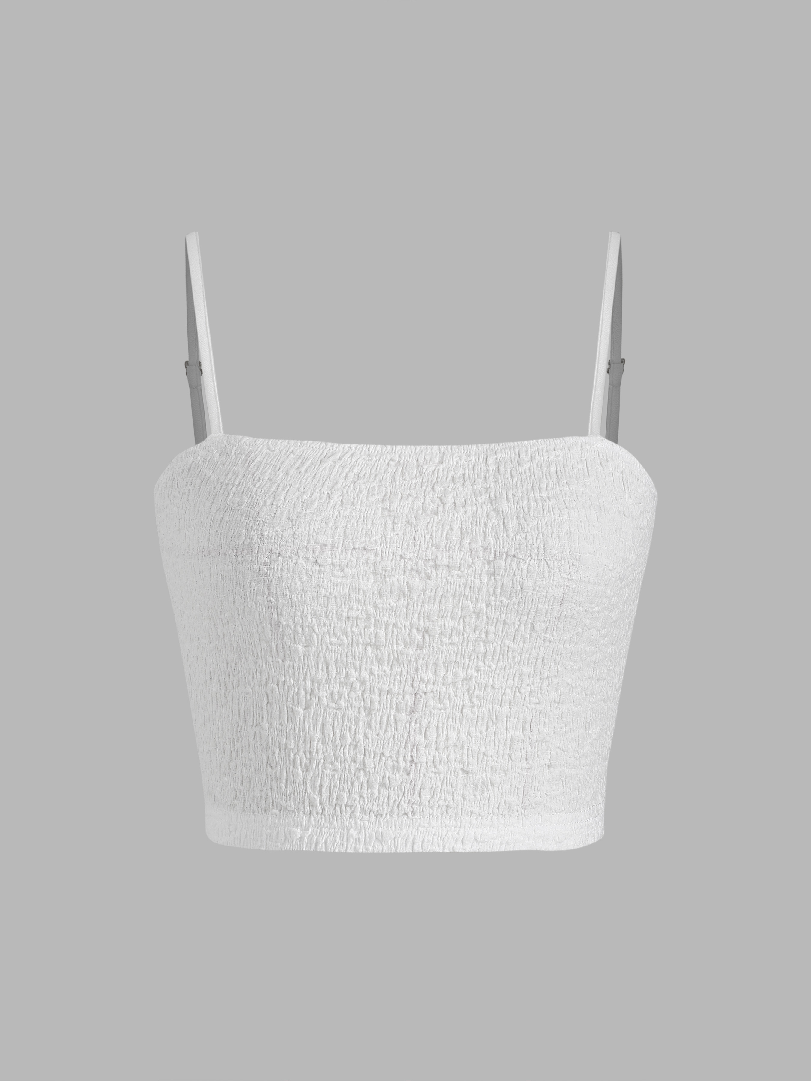 Knit Fabric Solid Texture Knitted Crop Top For Daily Casual