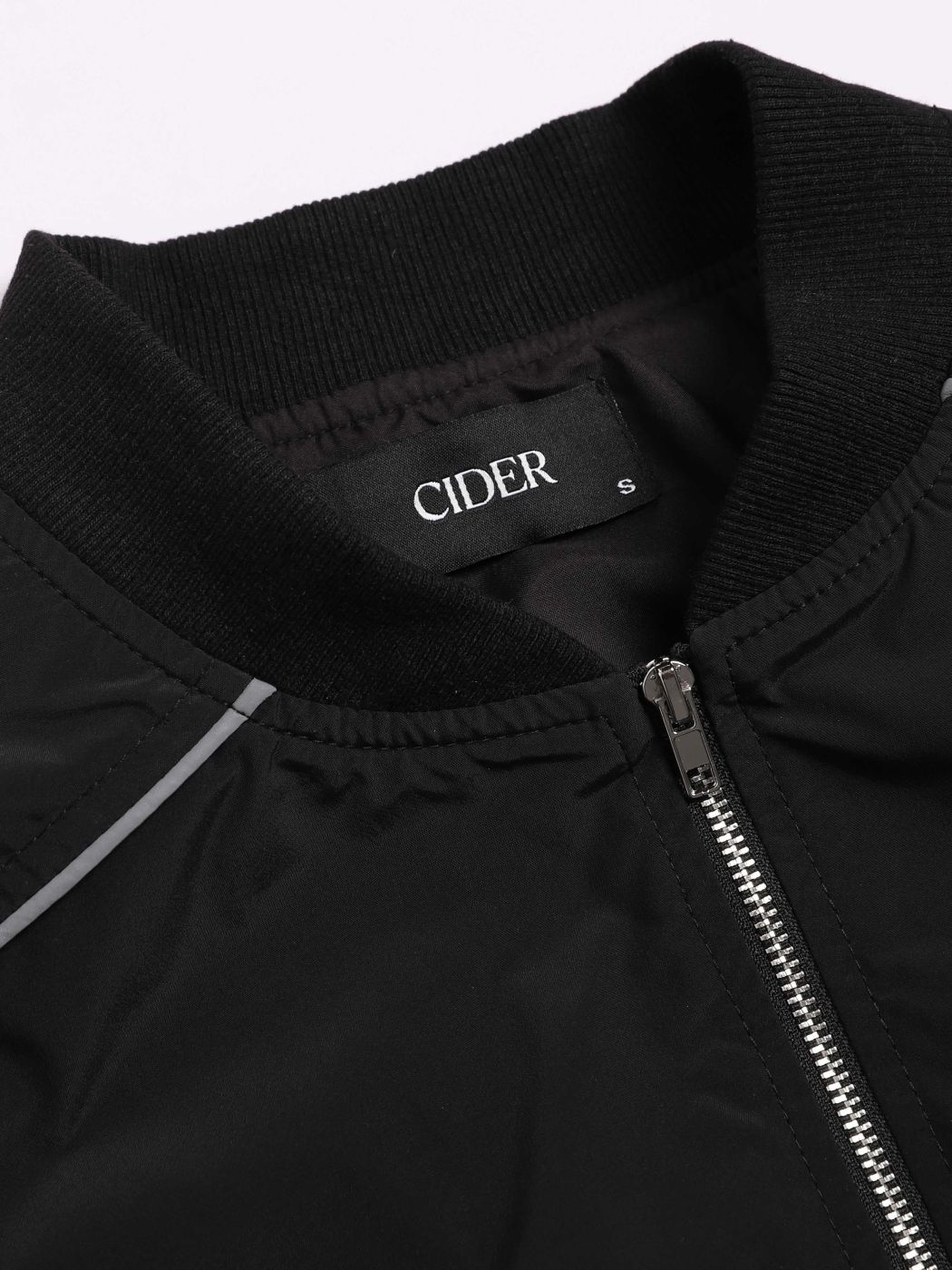 Stitch Stand Collar Oversized Zip Up Jacket - Cider
