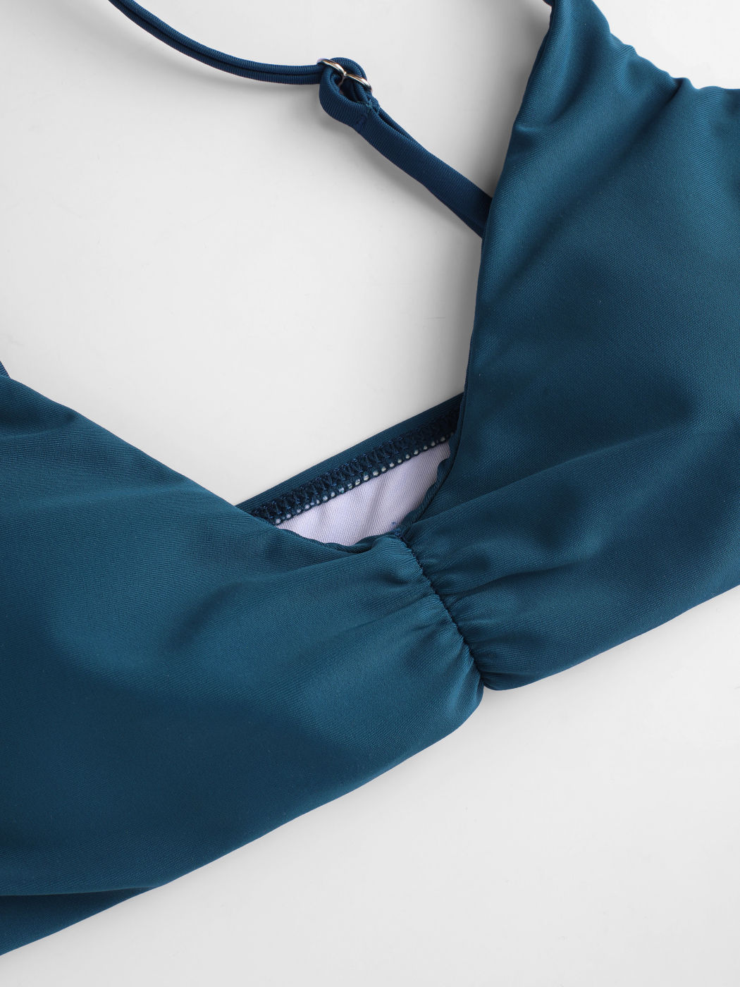 Solid Cross Back Bikini Top - Cider