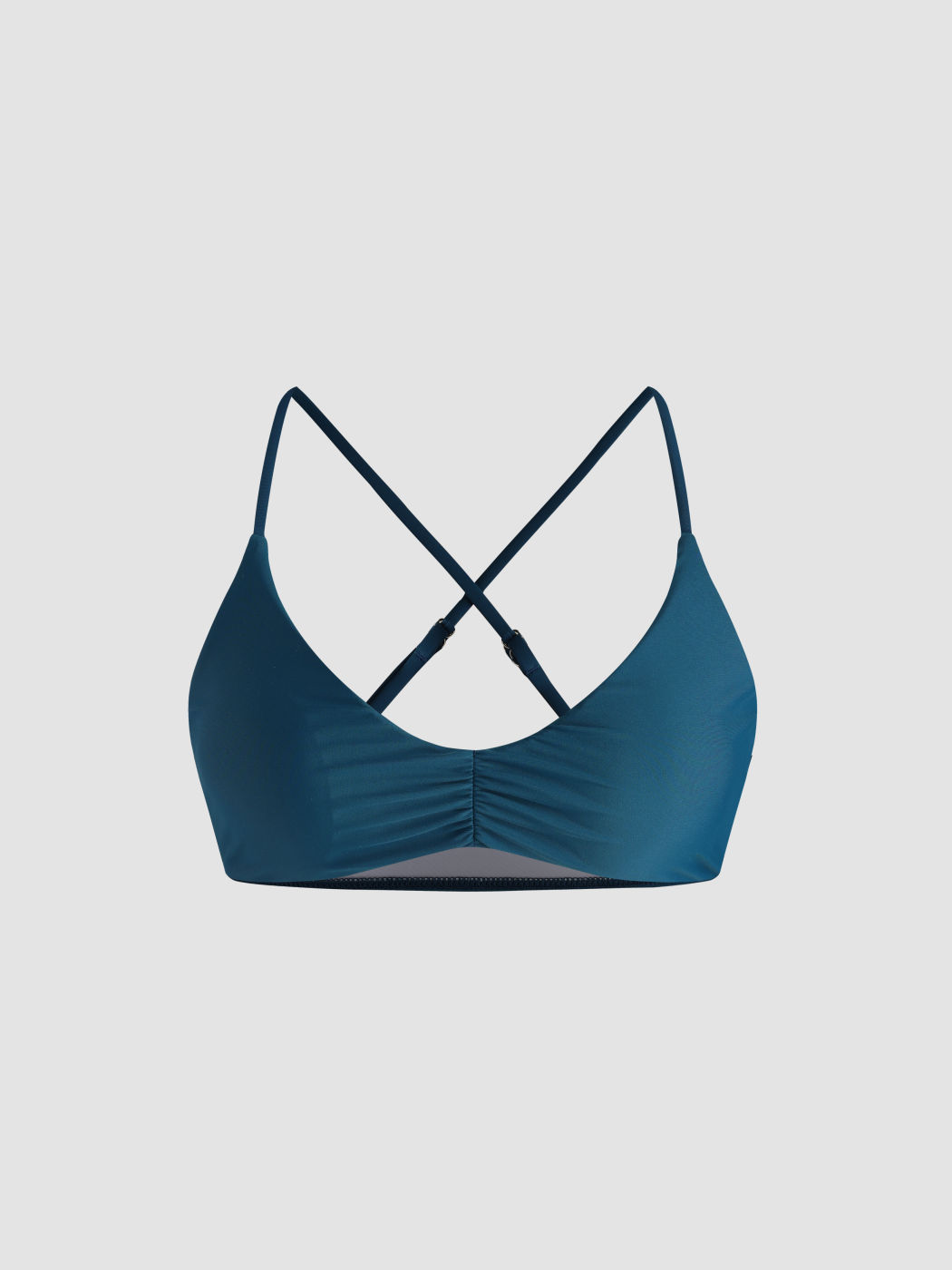Solid Cross Back Bikini Top For Vacation Swimming Pool Beach