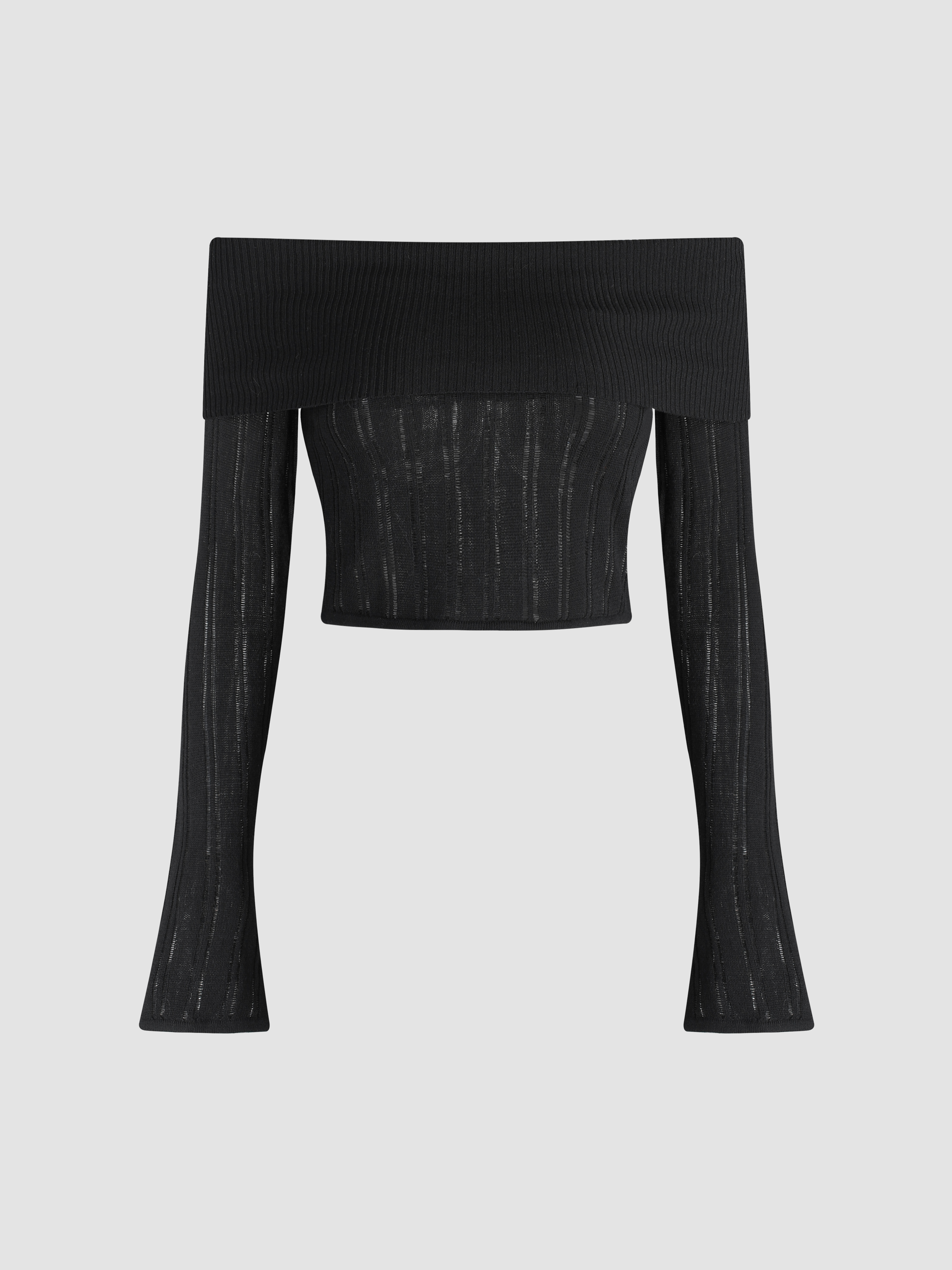 Material Wool-blend Midnight In LA Sheer Off-The-Shoulder Top For Occasion