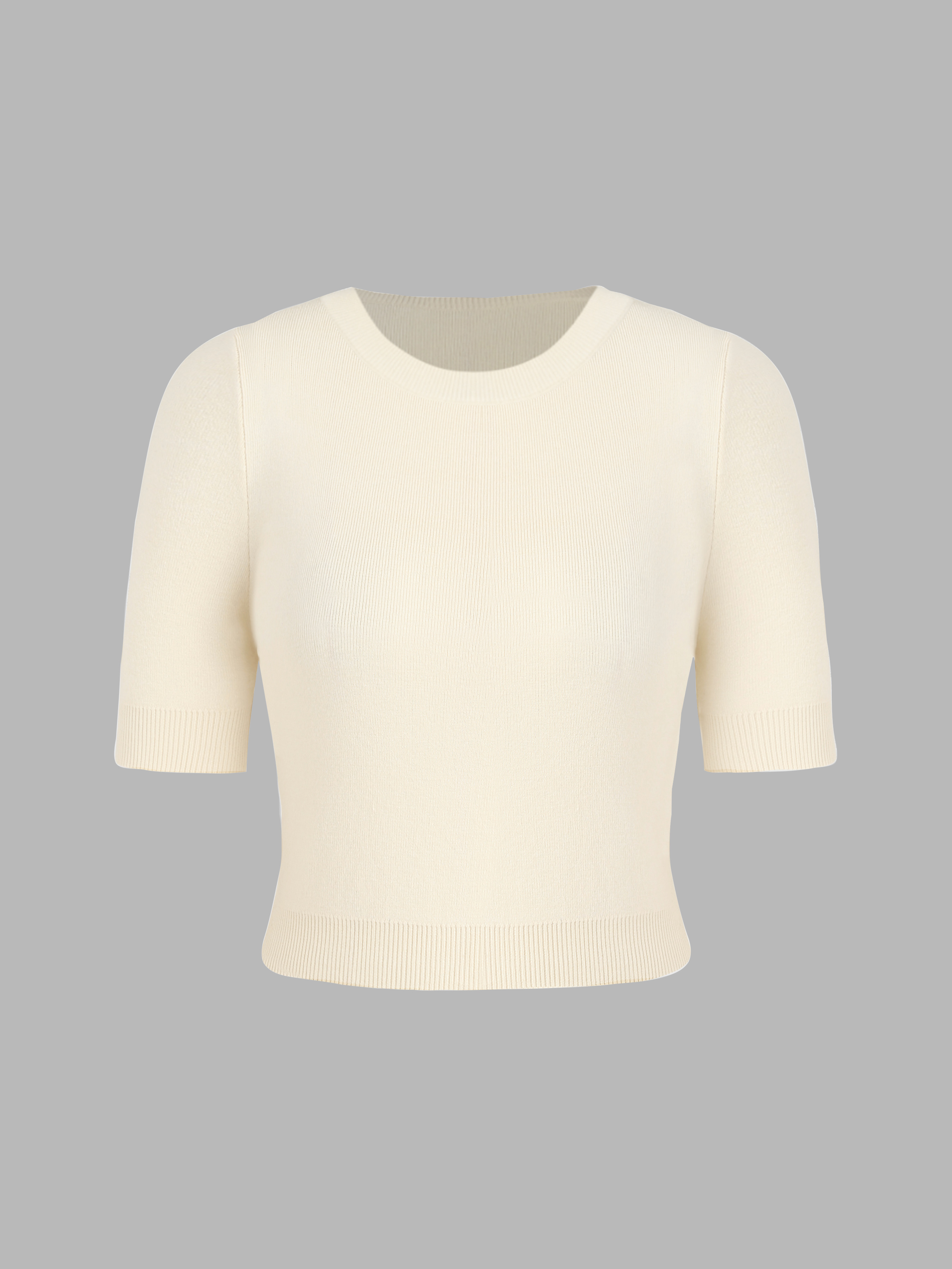 Solid Knitted Crop Top - Cider