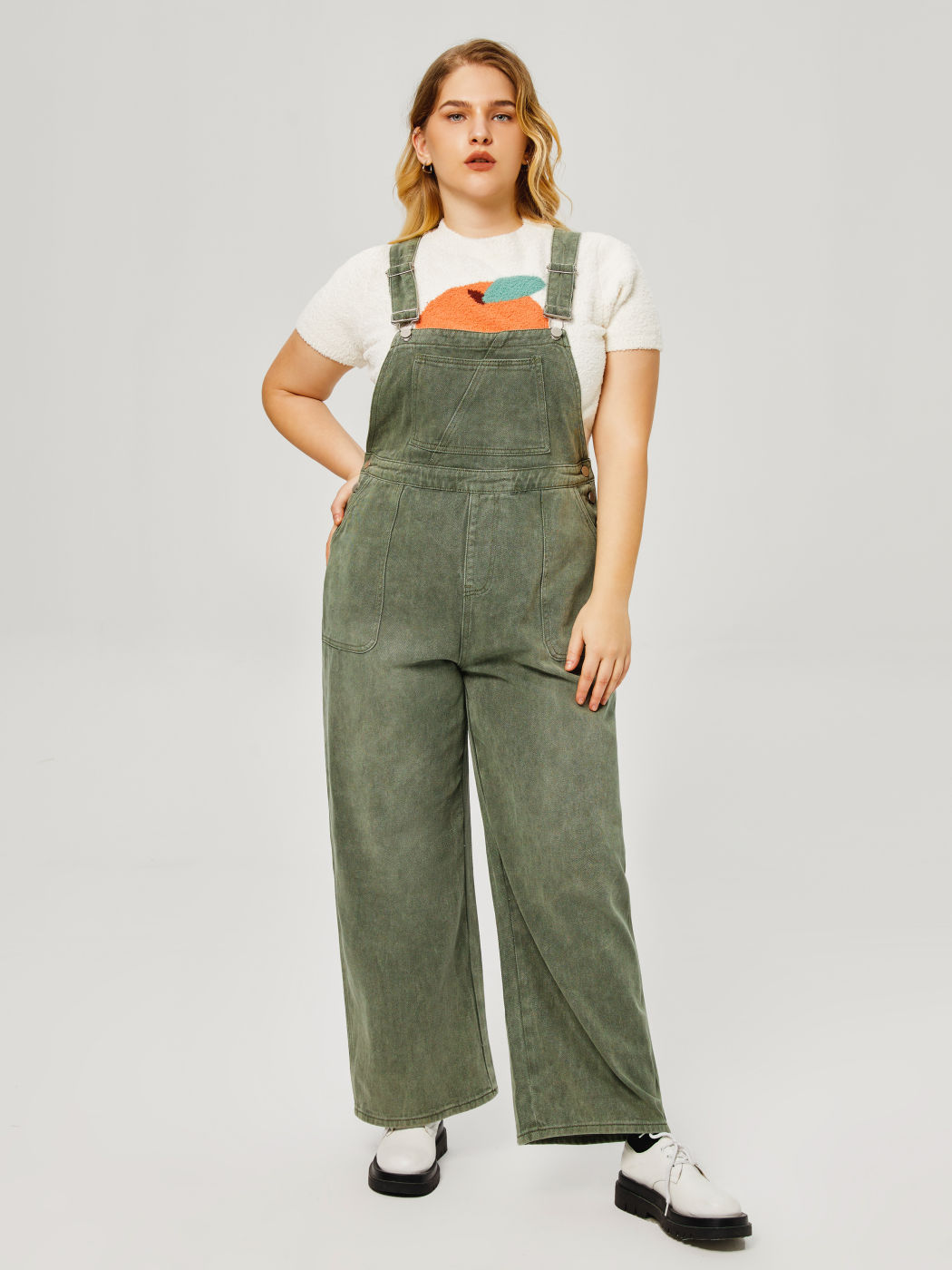Curve & Plus In The Greenhouse Olive Green Overalls For School Work