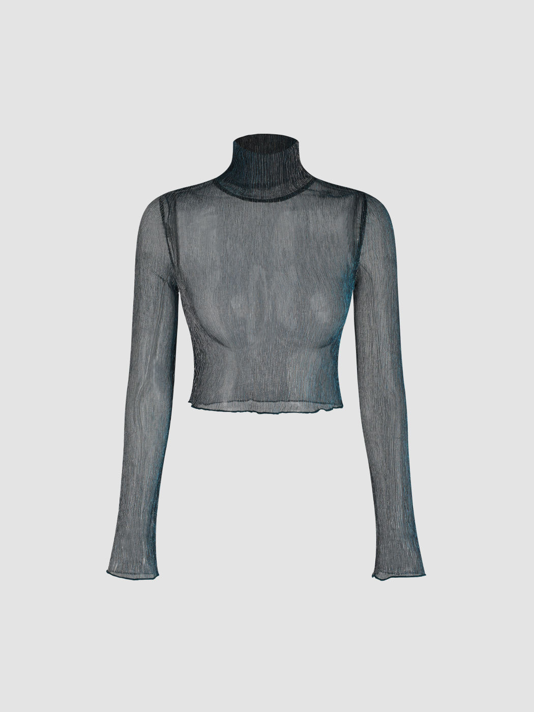 Metallic High Neck Sheer Crop Top For Music Festival/Live House