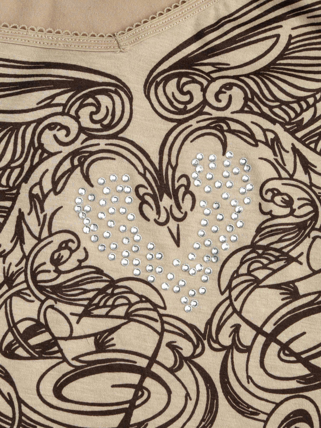 Jersey Solid Rhinestone Graphic Tee For Daily Casual Holiday