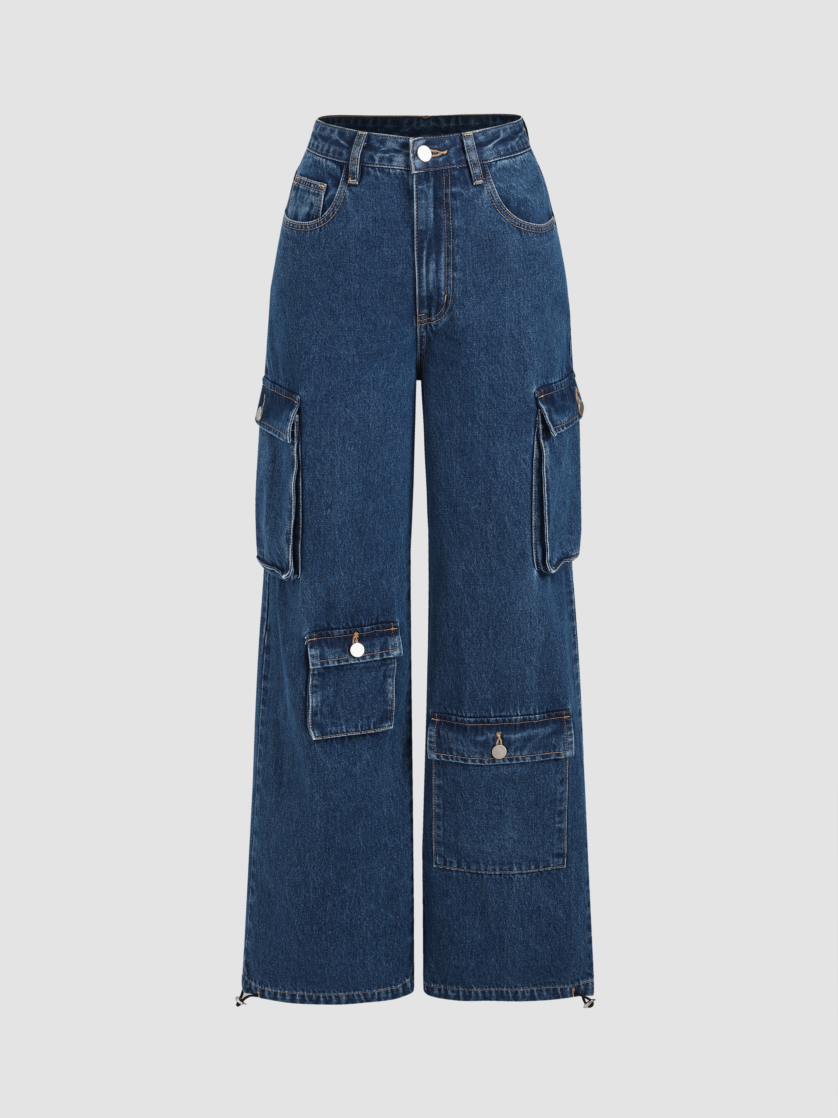 Denim Denim Pocket Cargo Jogger Jeans For Daily Casual School