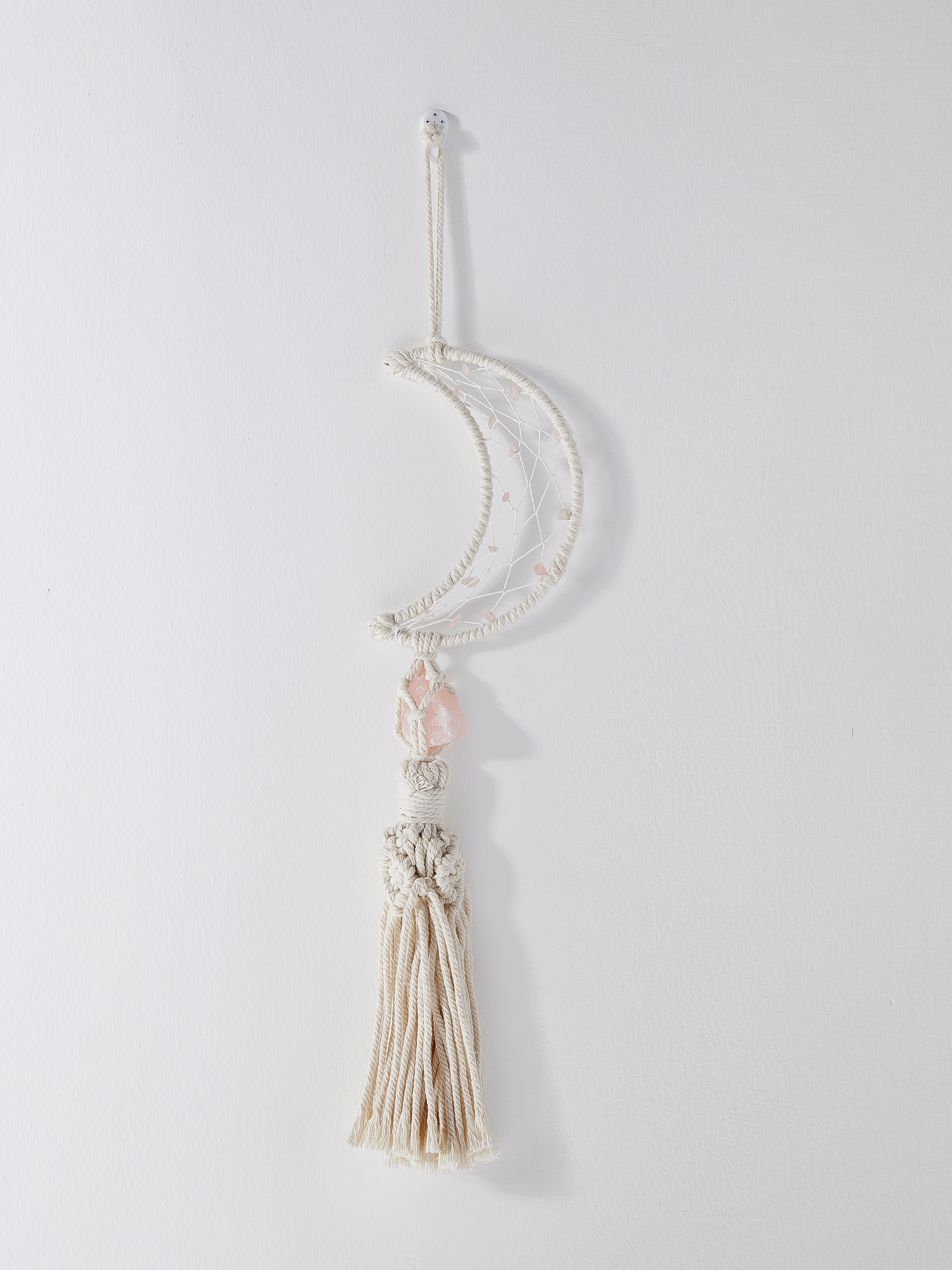 Moon Hollow Out Tassel Wall Hanging - Cider