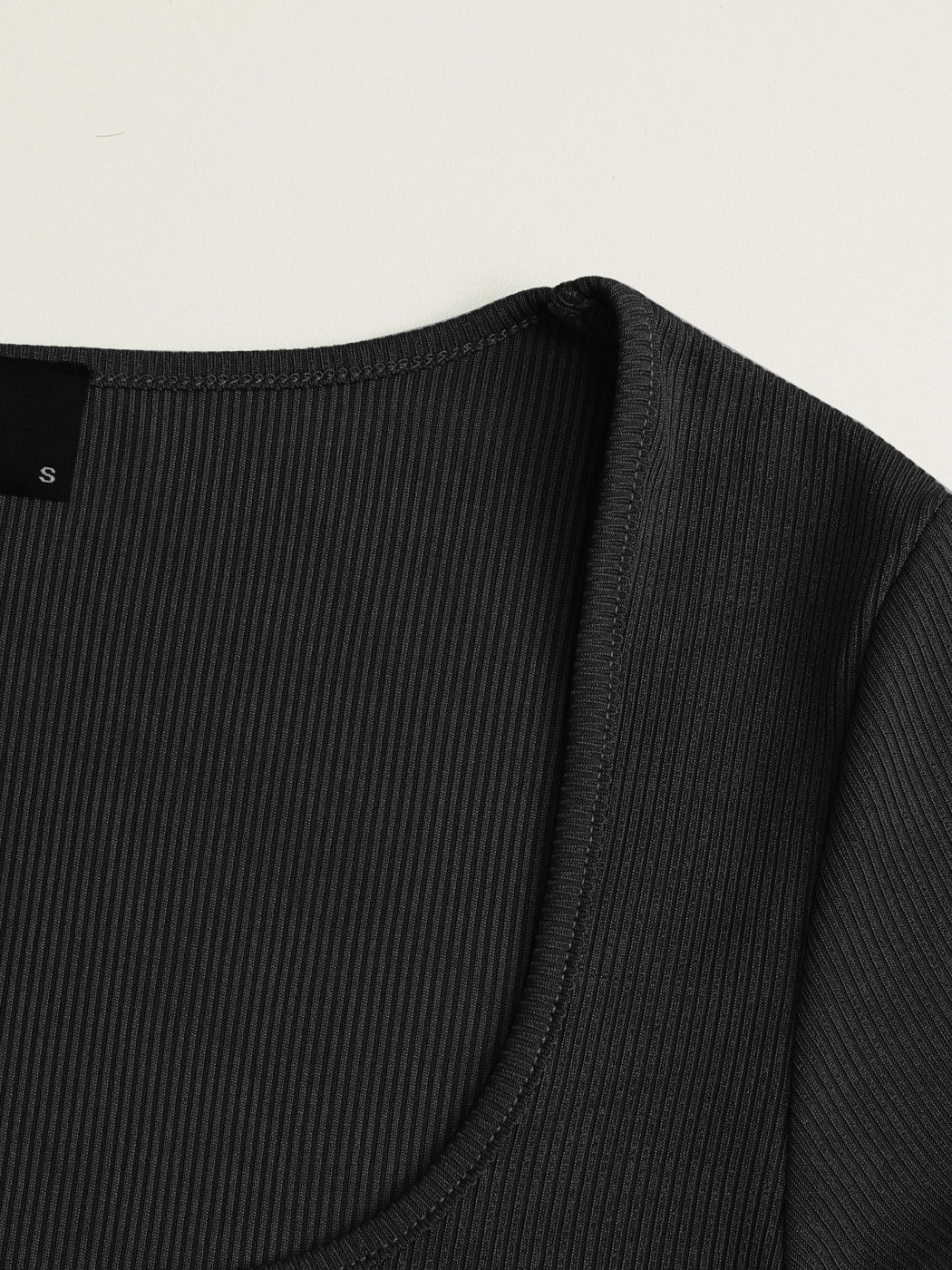 Knit Fabric Solid Square Neck Short Sleeve Bodysuit For Daily Casual