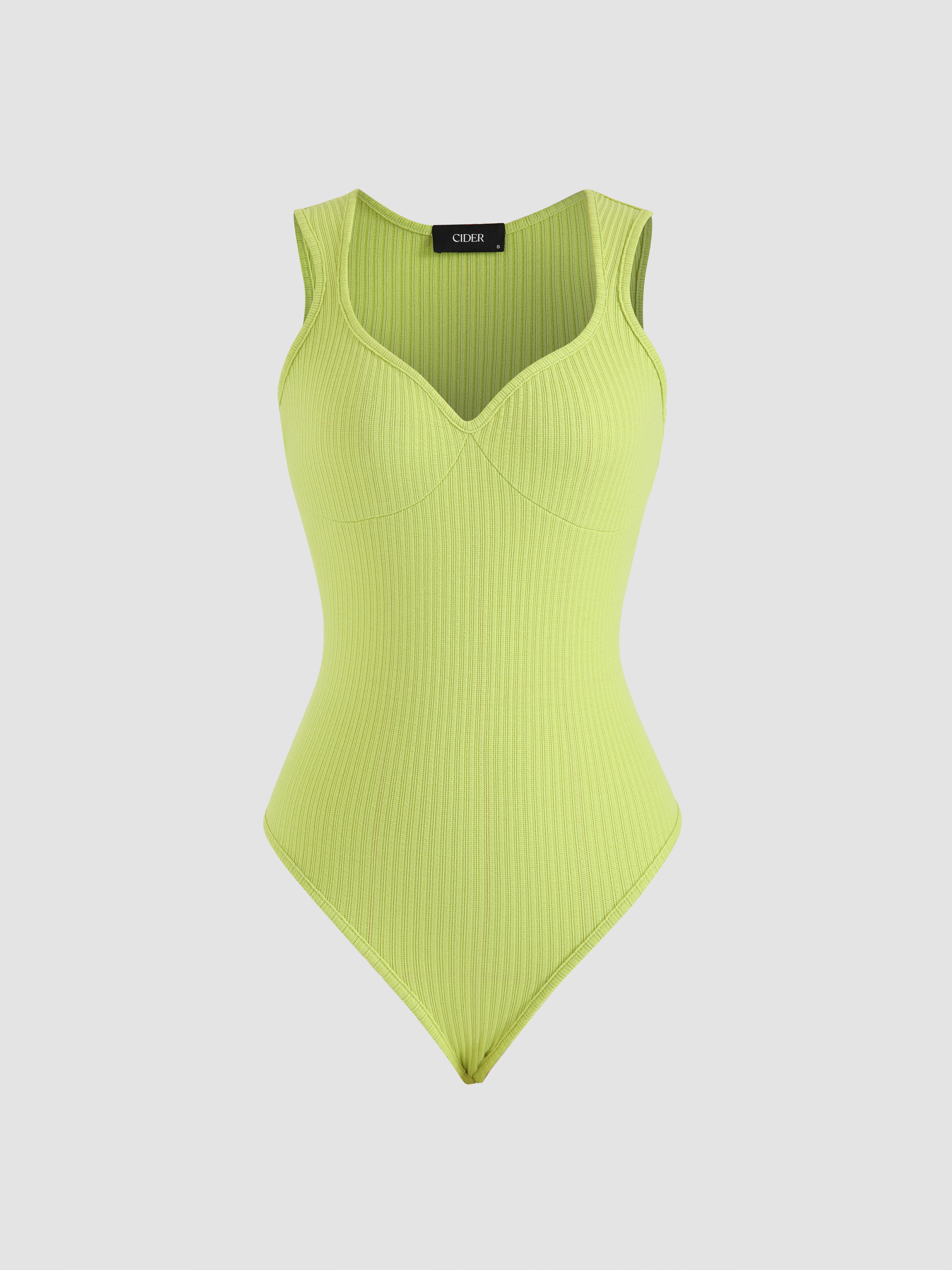 Solid Sweetheart Sleeveless Bodysuit For Daily Casual