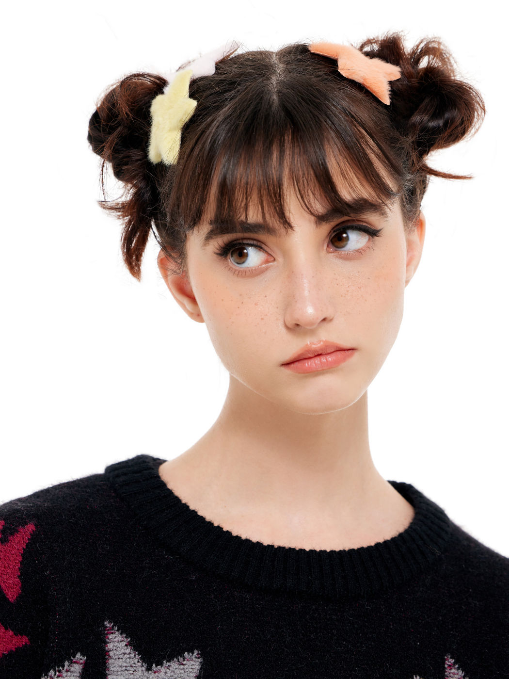 3pcs Star Fuzzy Decor Hair Clips For School