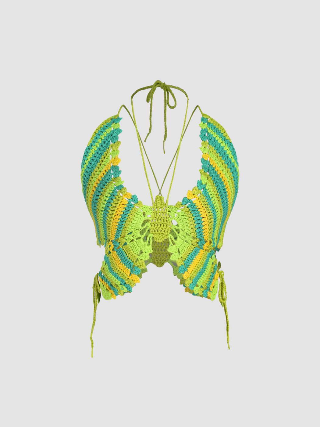 Butterfly Halter Crochet Knitted Crop Top For Vacation