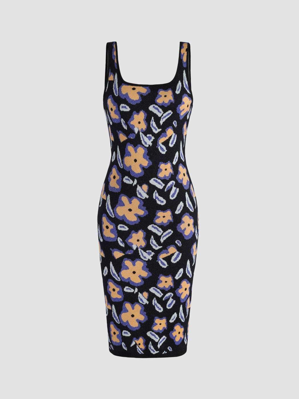 Knit Floral Cami Midi Dress Cider