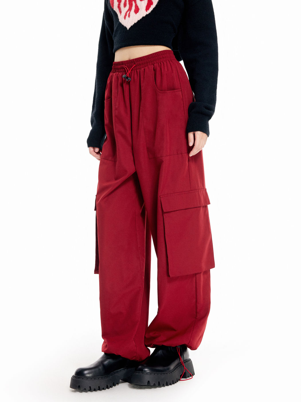 Drawstring Pocket Cargo Pants For School Daily Casual