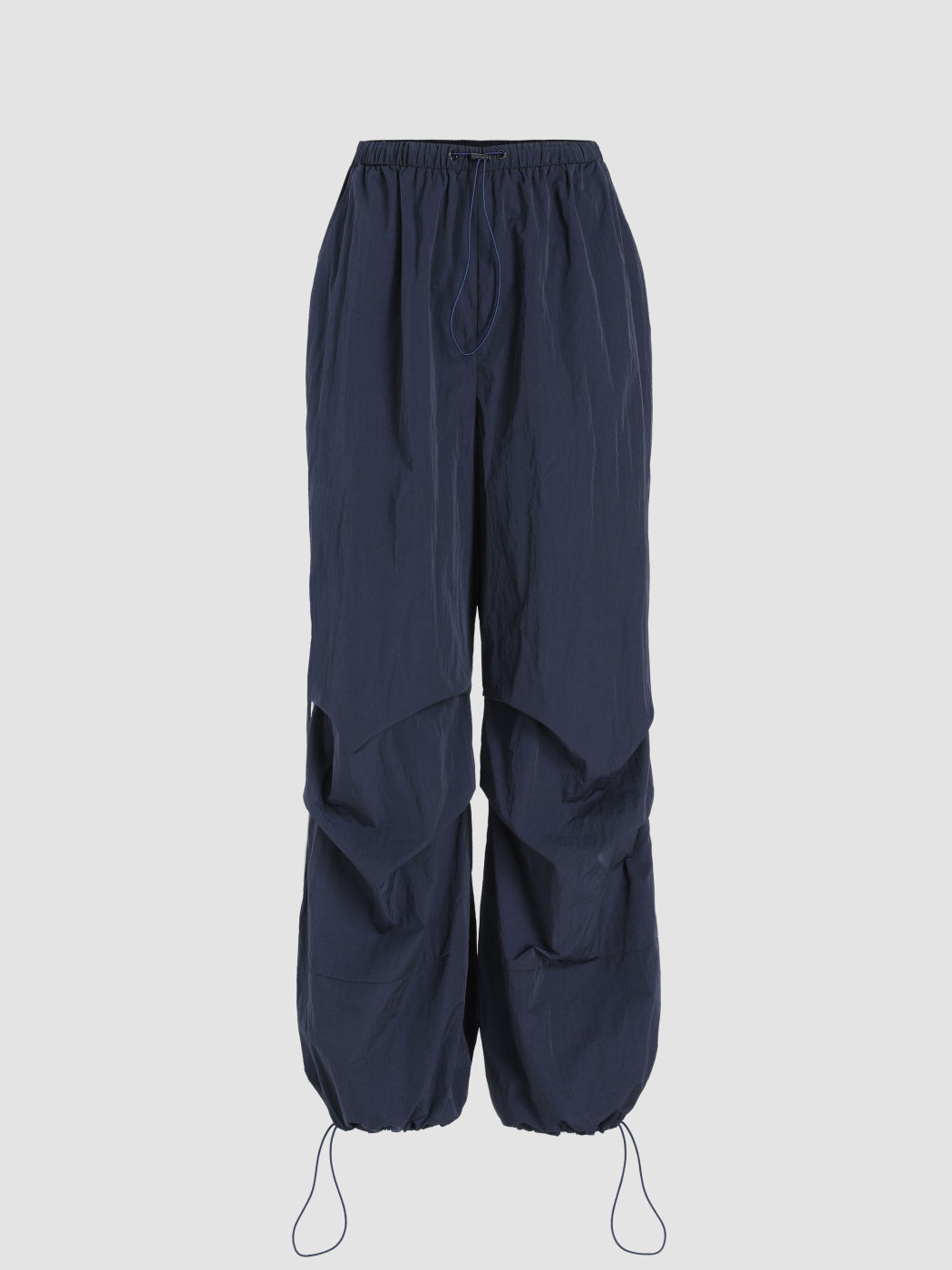 Woven Solid Elastic Drawstring Parachute Pants For School Daily Casual ...