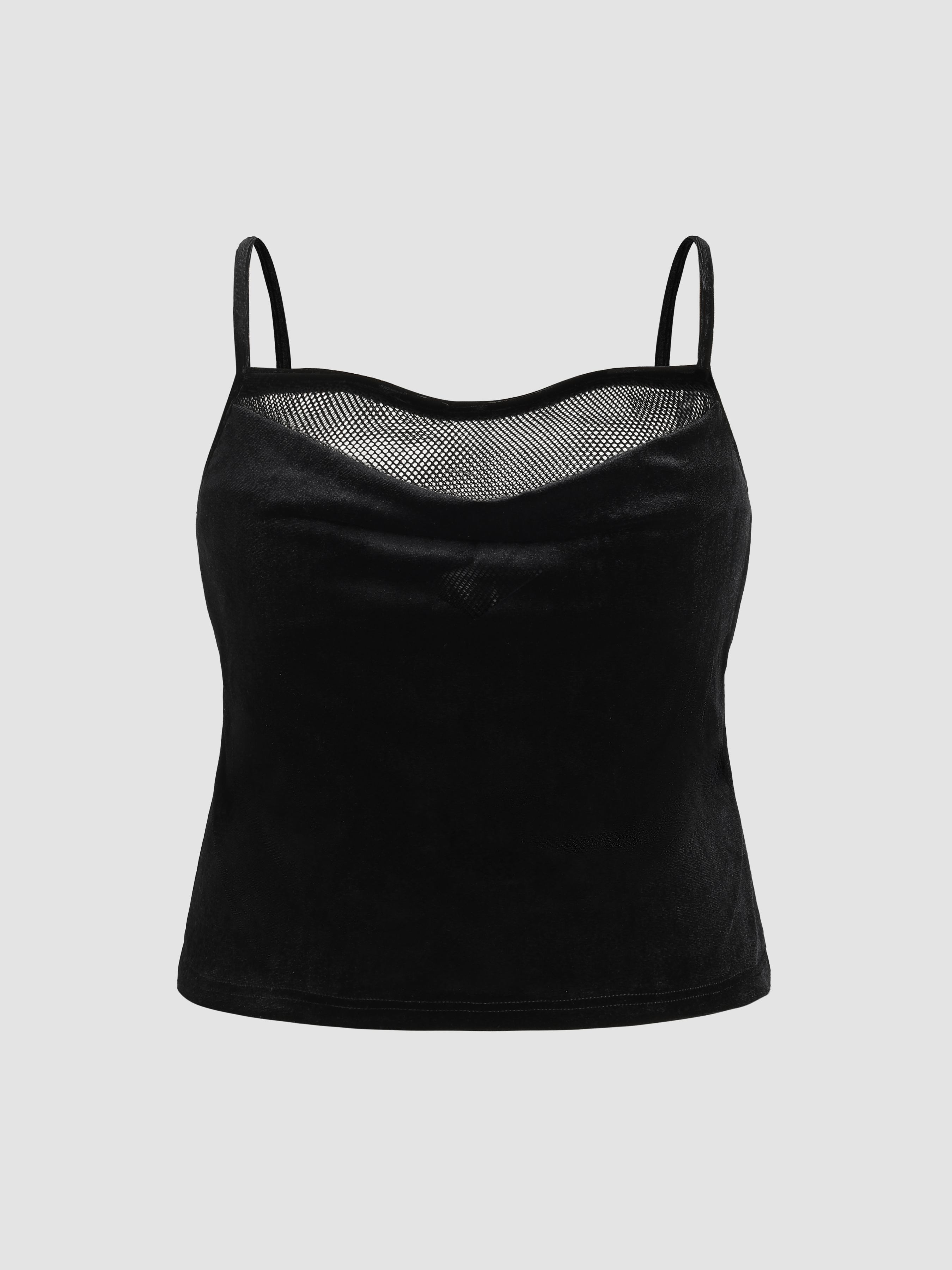Curve & Plus Mesh Solid Tank Top For Music Festival/Live House Party ...