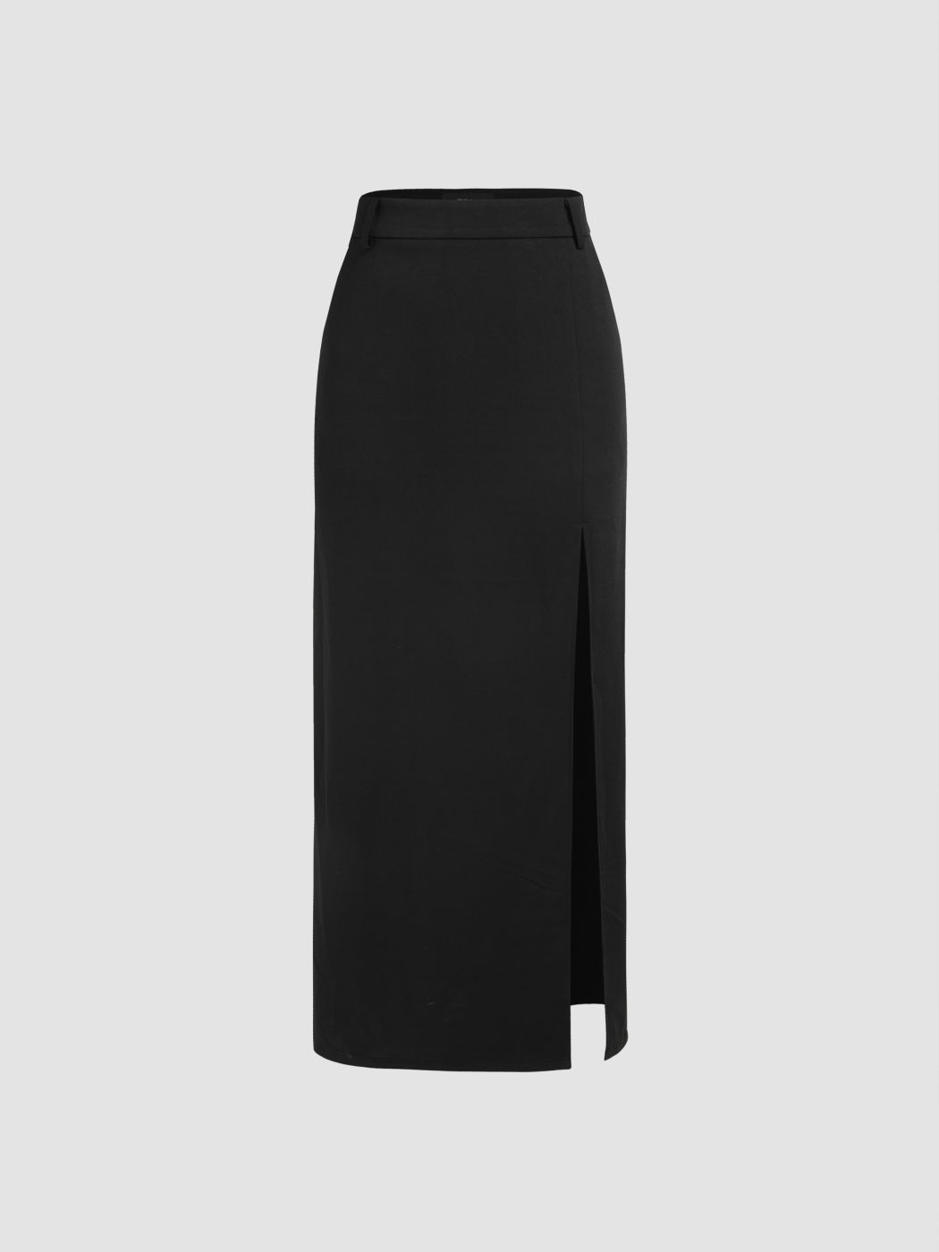 Woven Solid High Waist Split Maxi Skirt For School Daily Casual Work