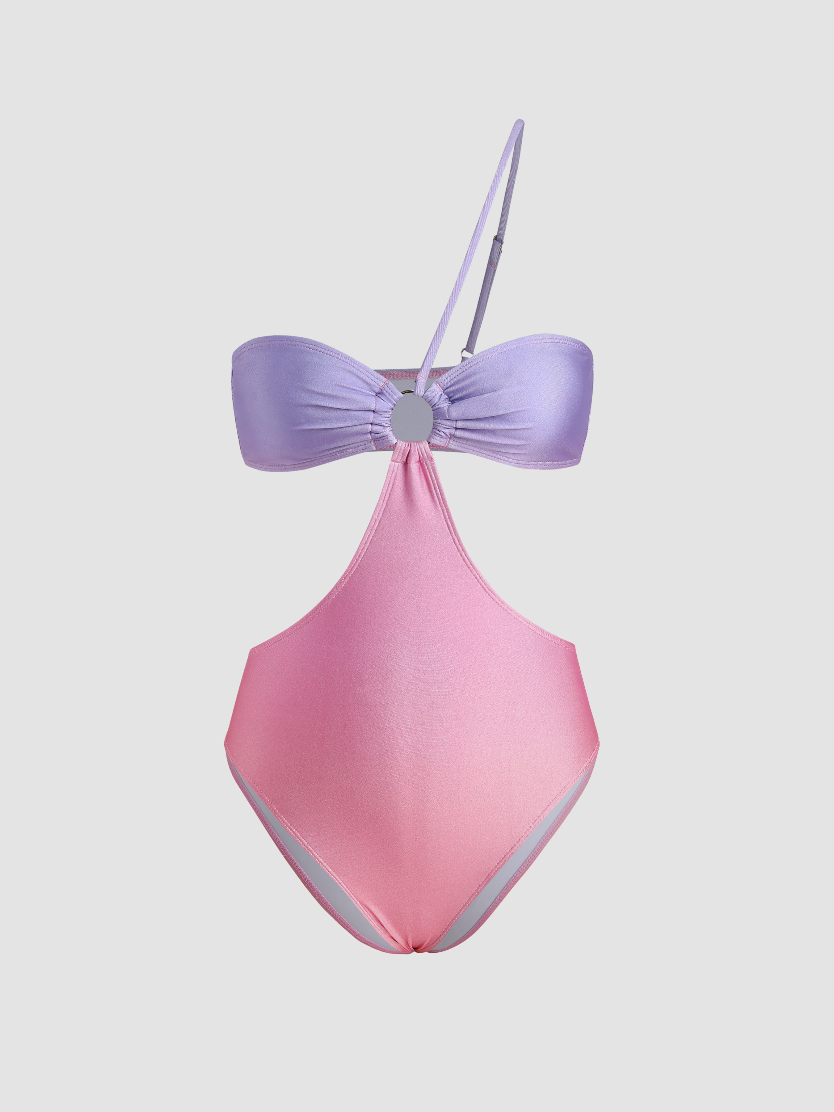 O Ringtwo Tone Bandeau One Piece Swimsuit Cider