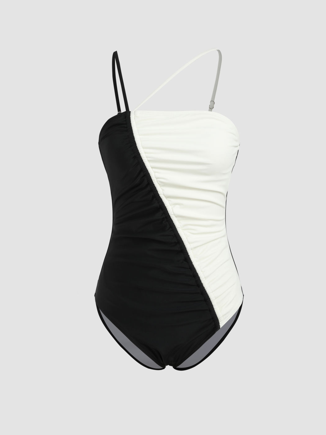 Two Tone One Piece Swimsuit - Cider