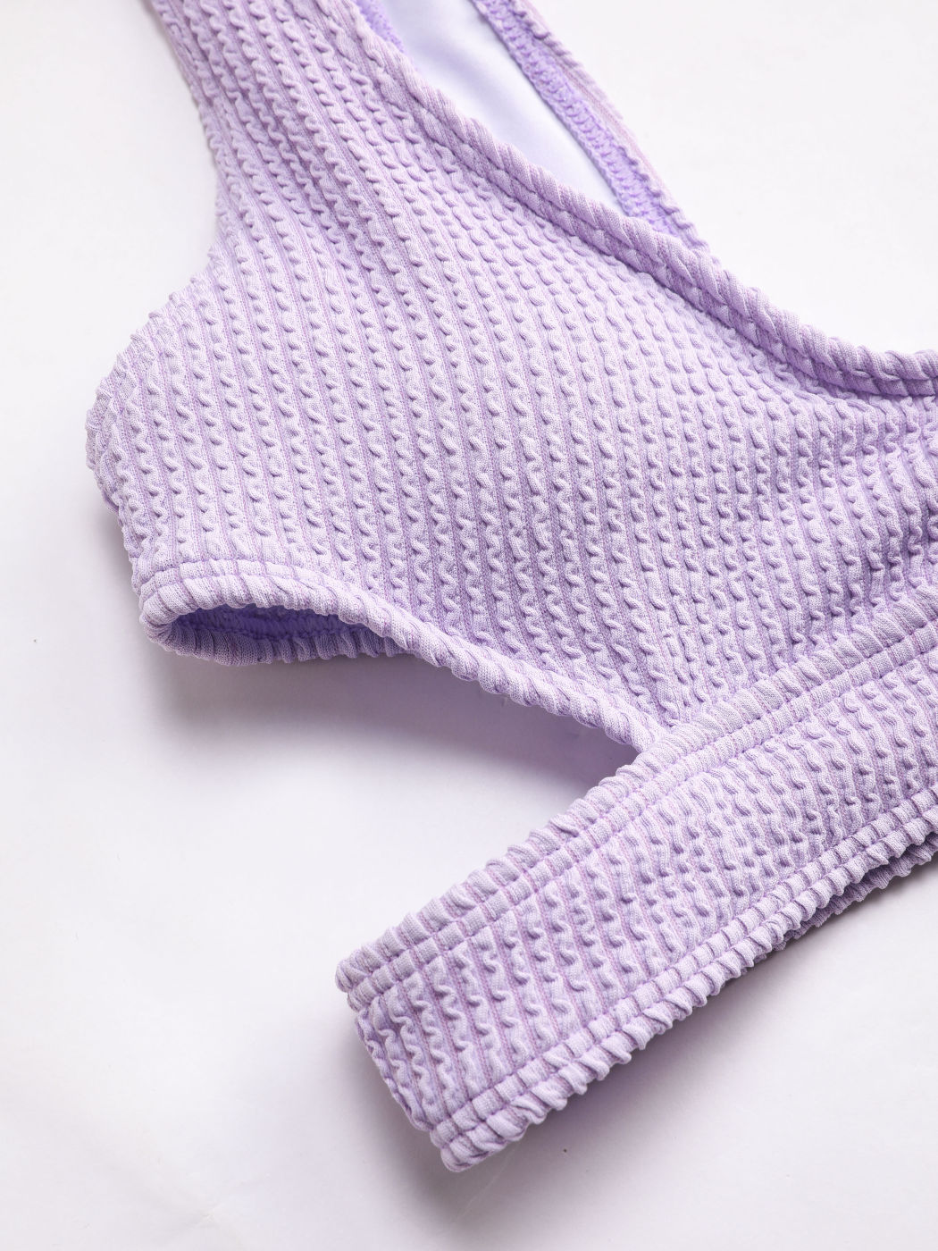 Solid Texture U-neckline Bikini Swimsuit For Beach