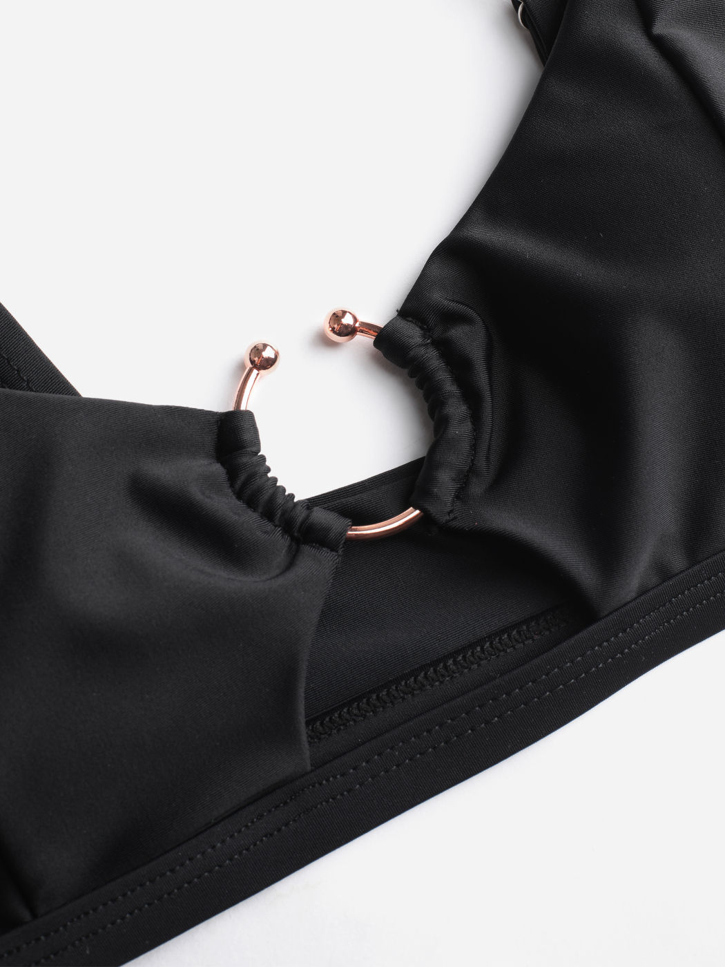 Cut Out Ring Linked Bikini Swimsuit - Cider