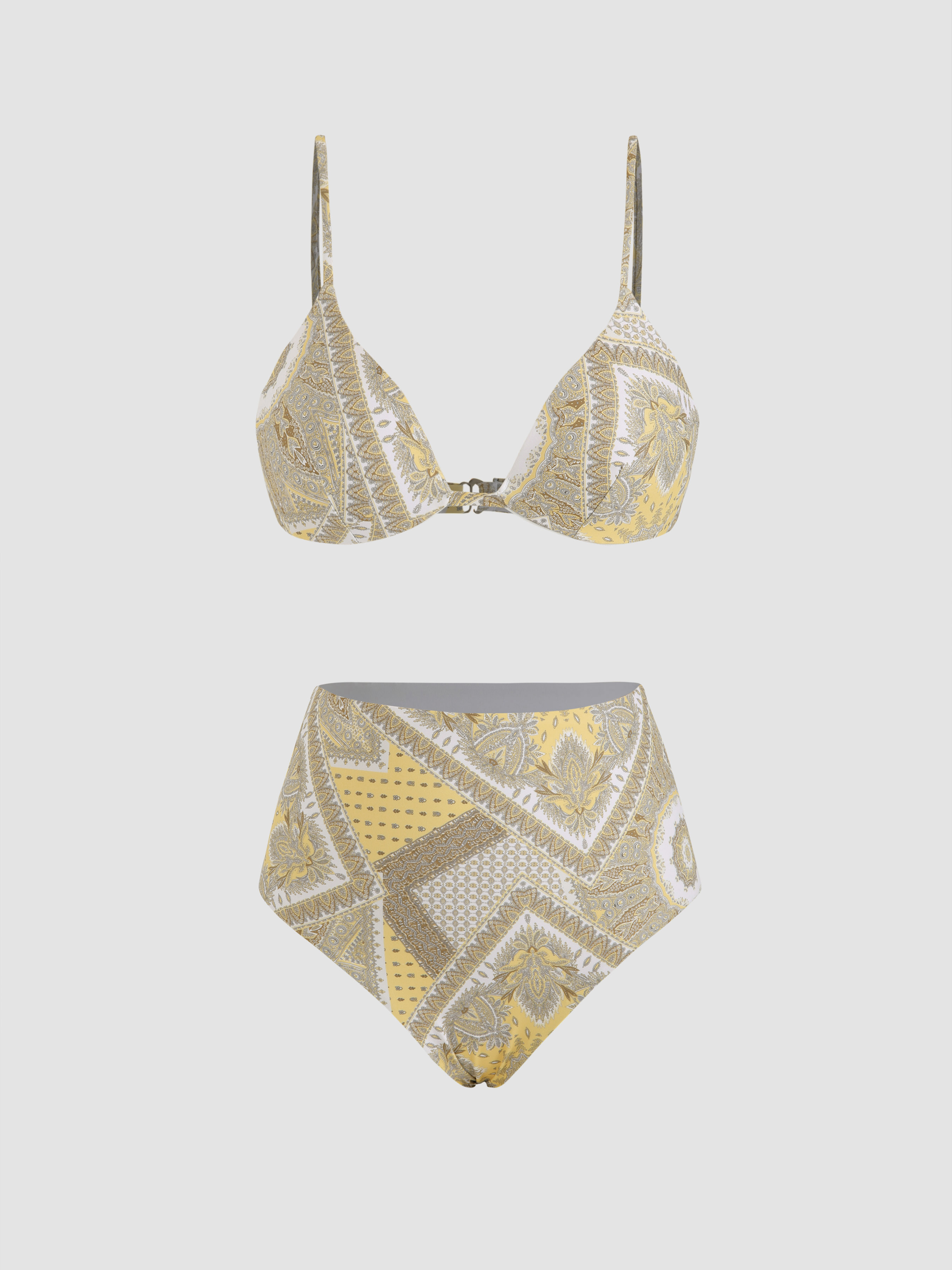 Abstract Pattern Bikini Swimsuit - Cider