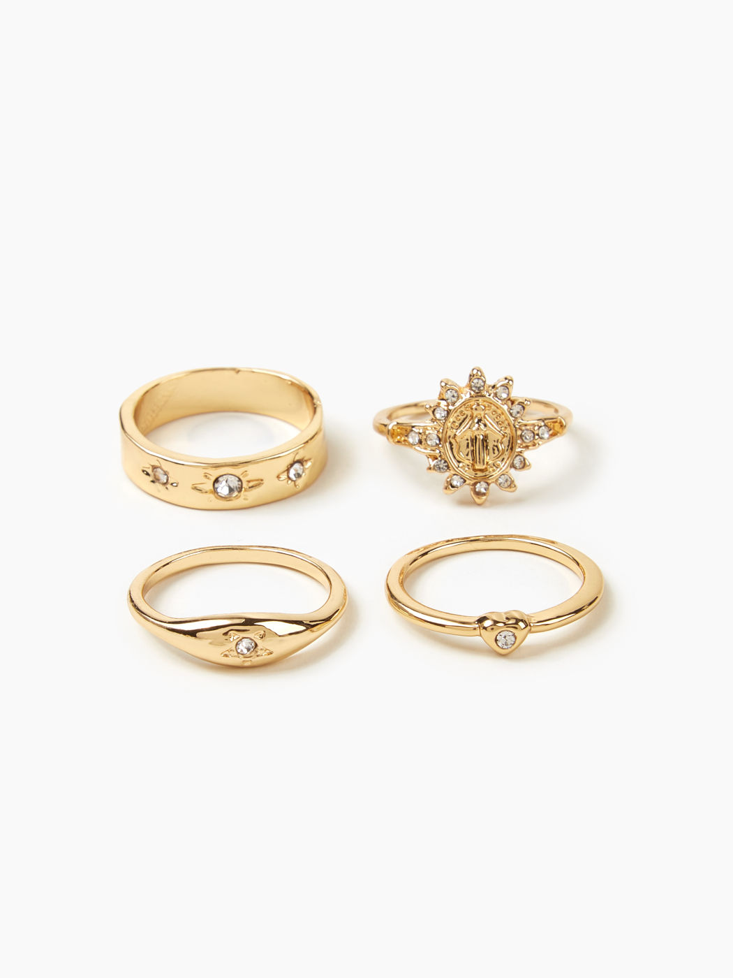 4pcs Rhinestone Decor Ring For Date Party/Clubbing Vacation Beach