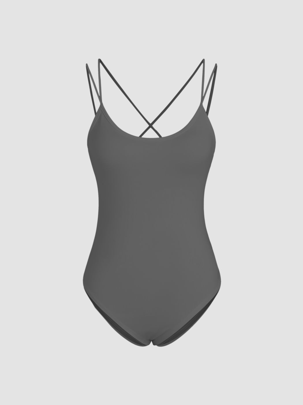 Solid Cross Sleeveless Bodysuit - Cider