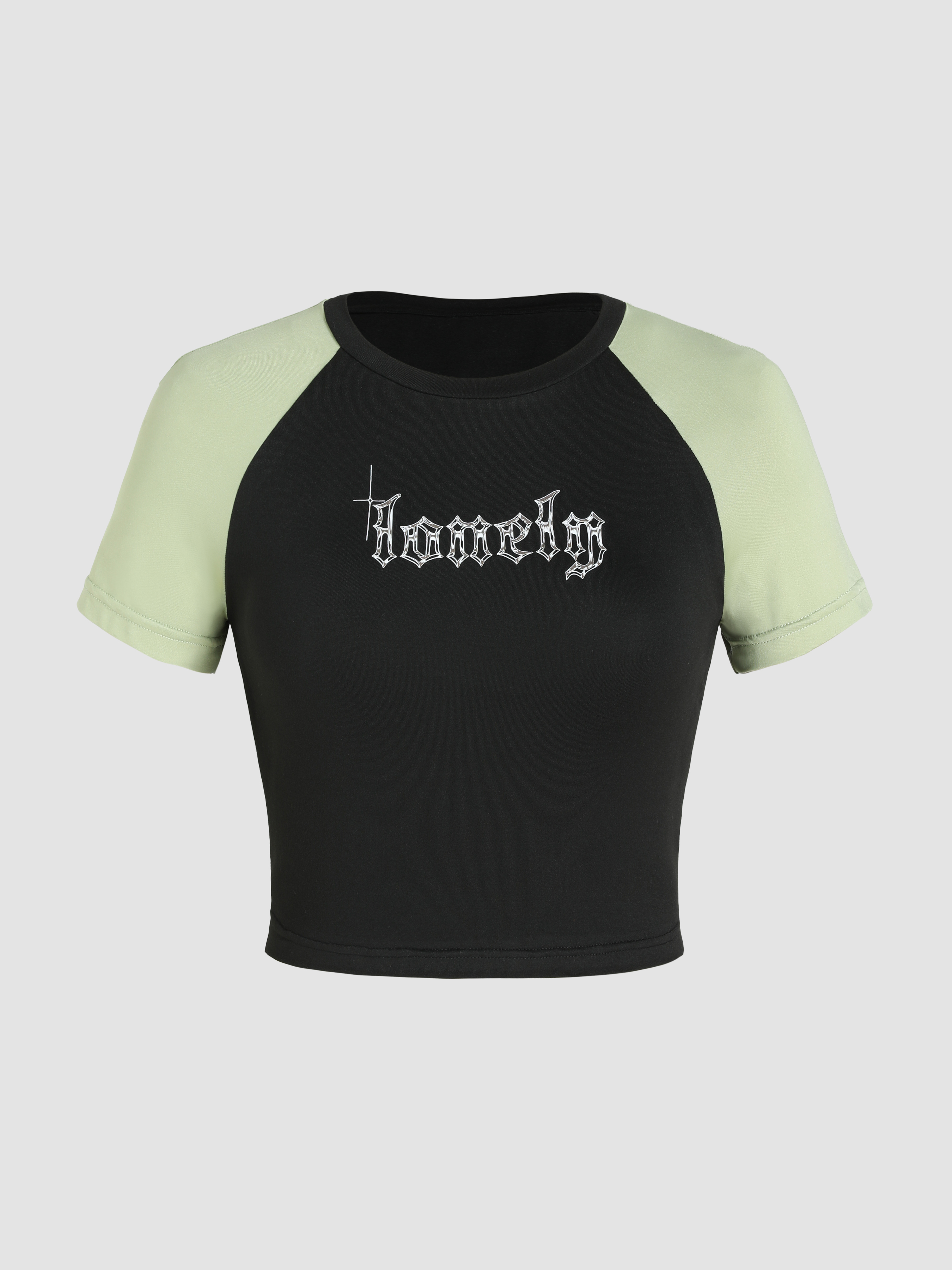 LONELY Raglan Short Sleeve Crop Tee - Cider