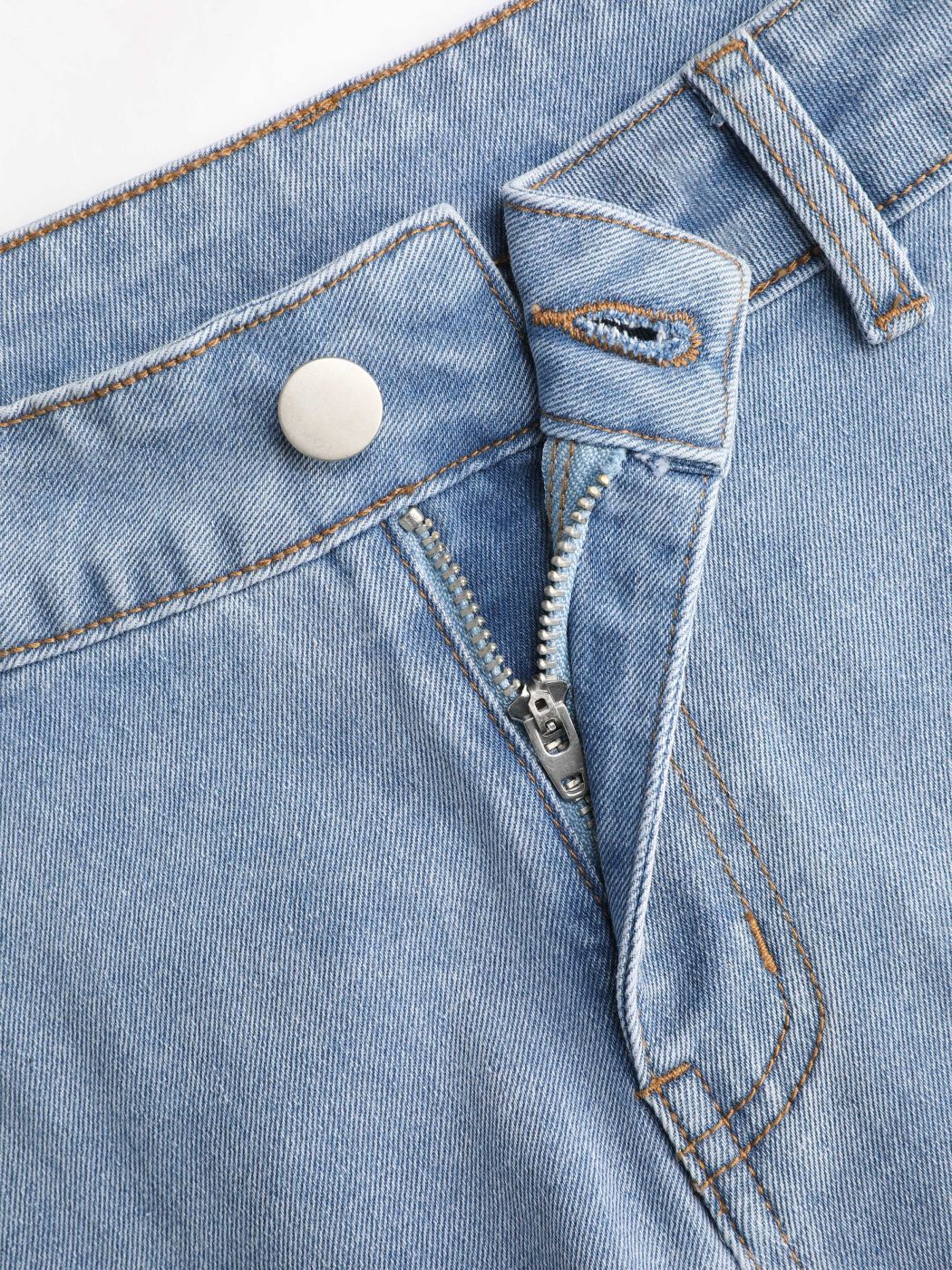 Denim Solid Flared Trousers For Coffee Shop