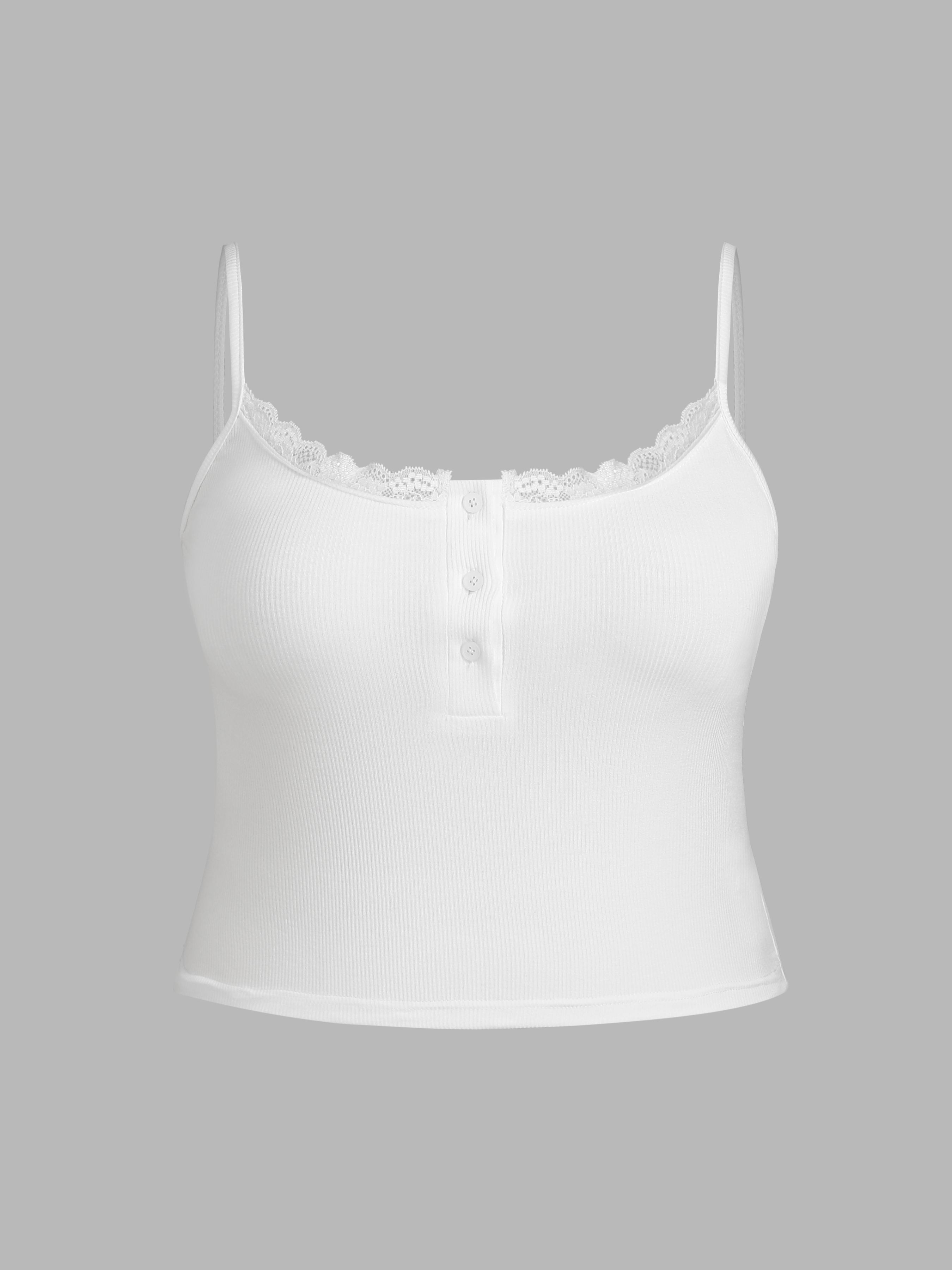 Curve And Plus Lace Trim Cami Top For Daily Casual