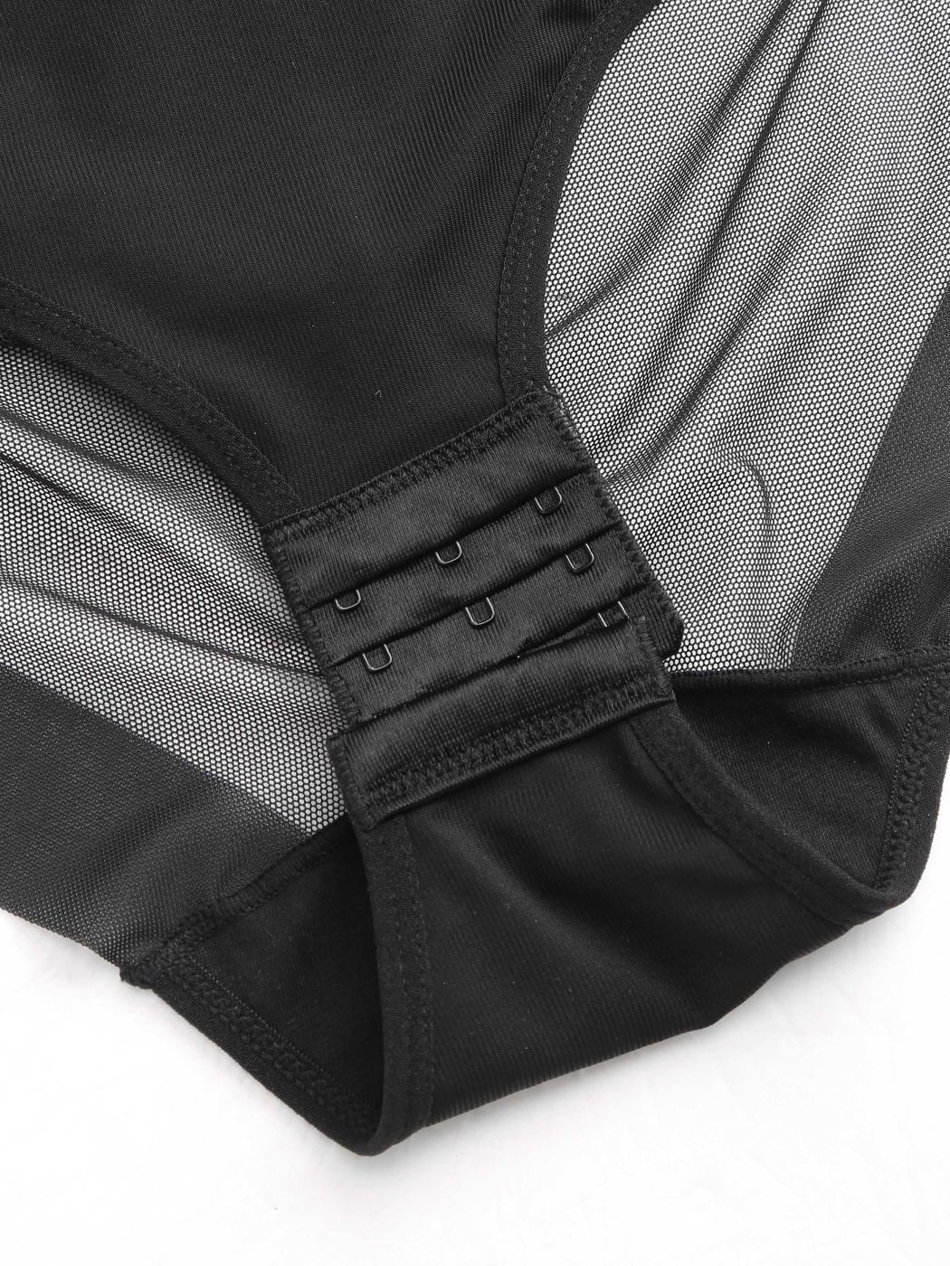 Contrast Mesh Sweetheart Shapewear Bodysuit For Daily Casual Home