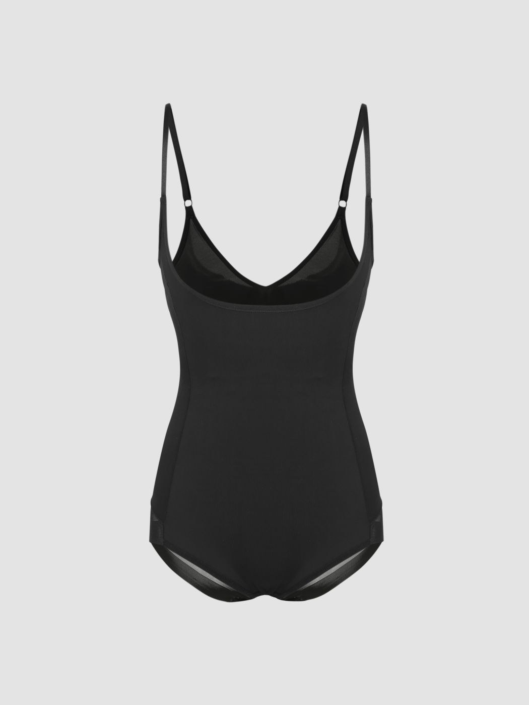 Solid U-neckline Seamless Underbust Shapewear Bodysuit For Coffee Shop