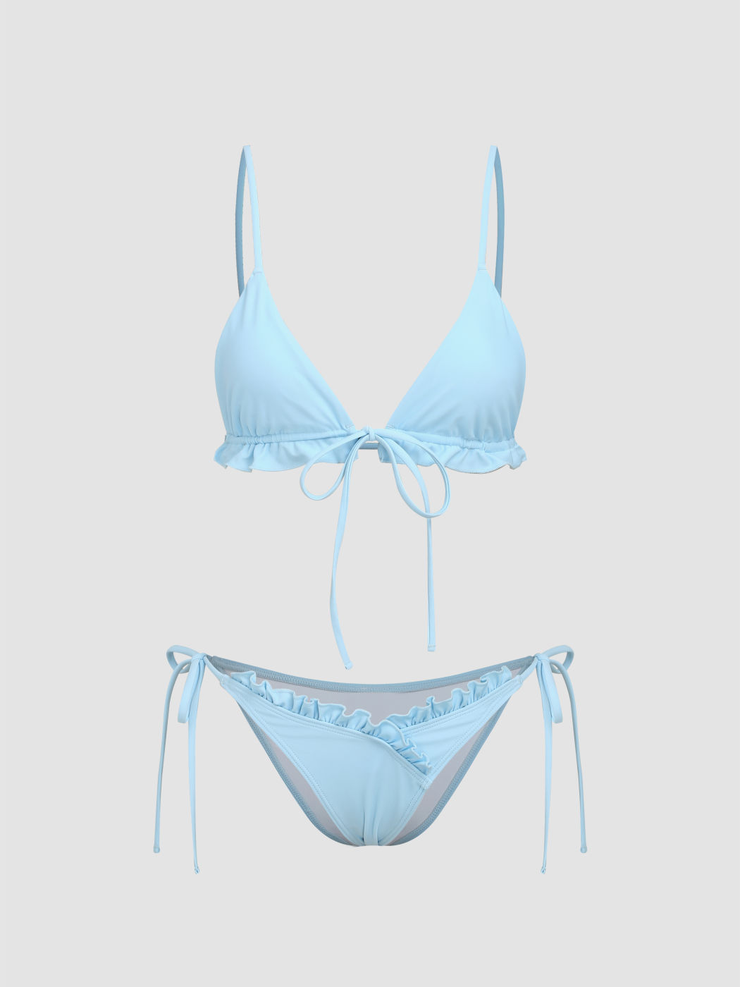 Asymmetrical Ruched Knotted Bikini Swimsuit Cider