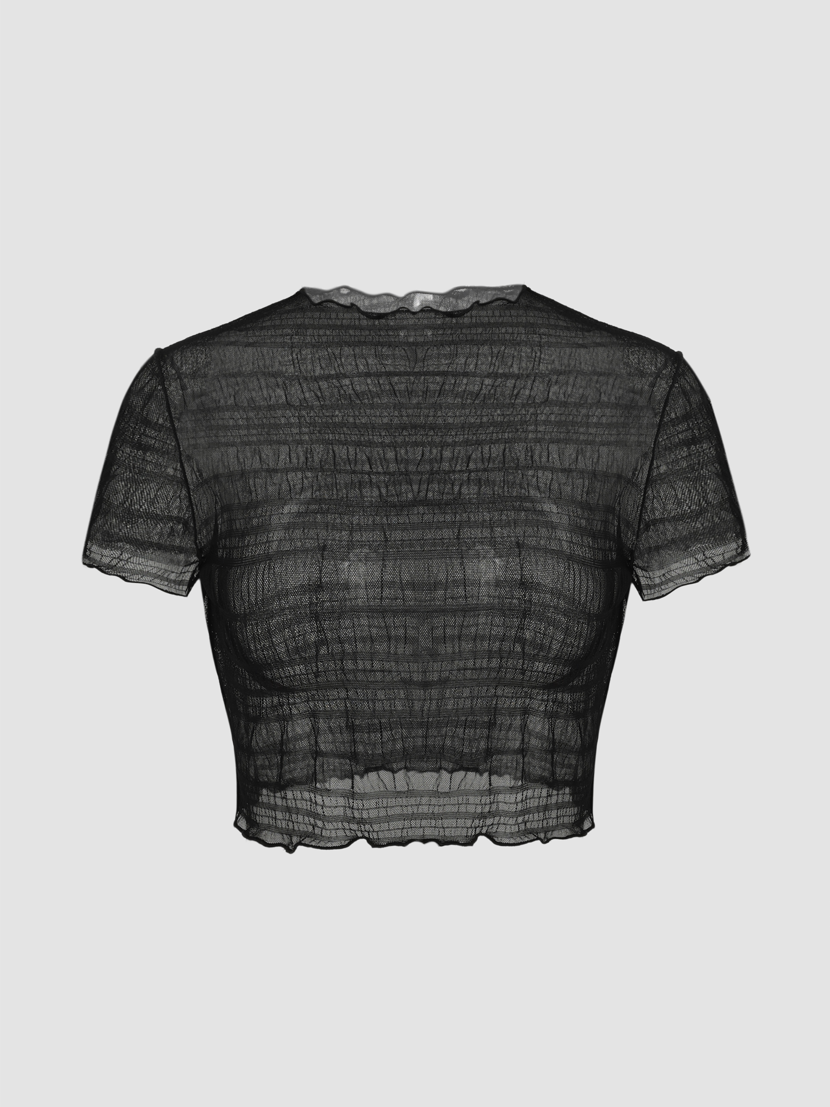Mesh Solid Crop Top - Cider