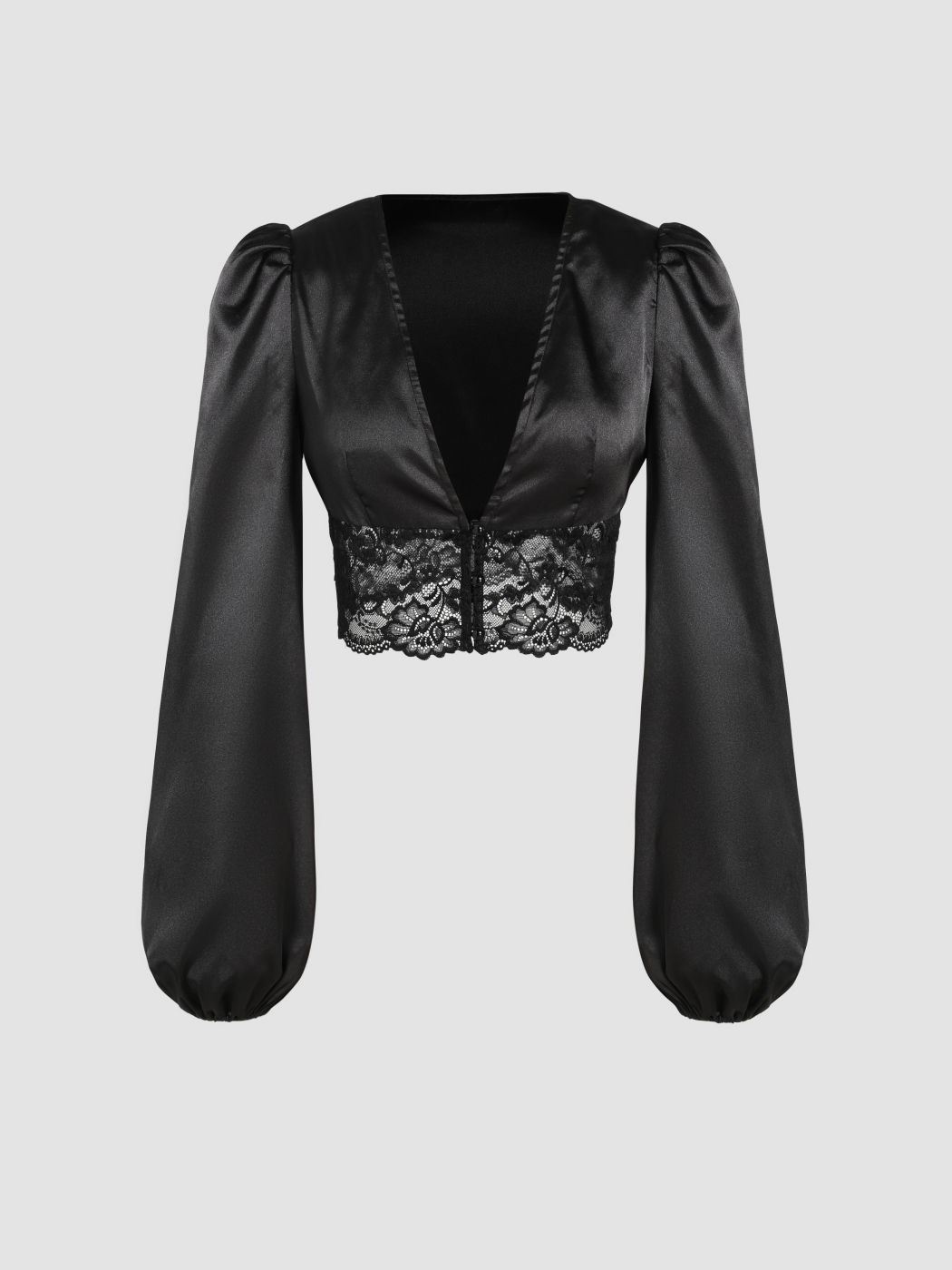 Satin Deep V Lace Crop Top For Music Festivallive House Partyclubbing