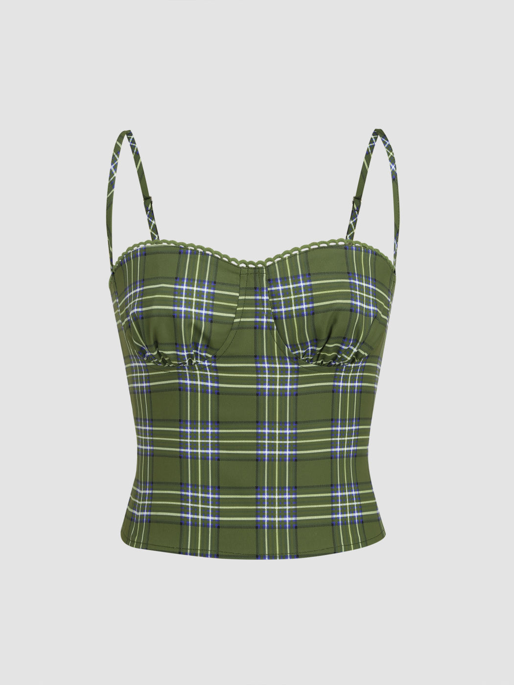 Tartan Cami Crop Top For Daily Casual Picnic