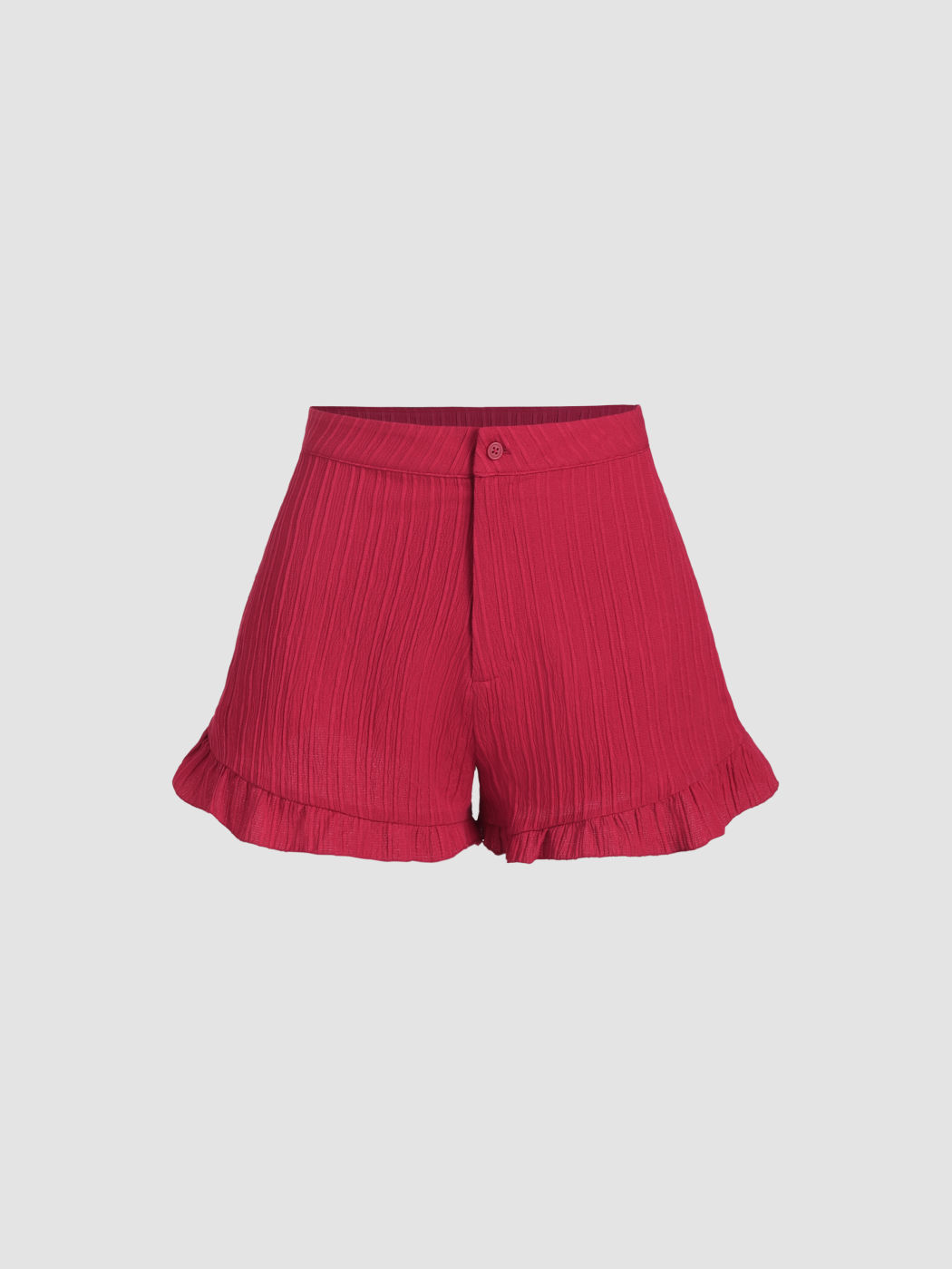 Woven Solid Textured Mini Shorts For School Home