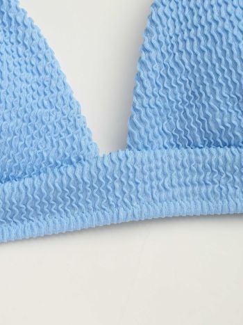 Texture Triangle Bikini Swimsuit - Cider