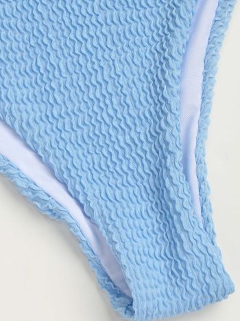 Texture Triangle Bikini Swimsuit - Cider