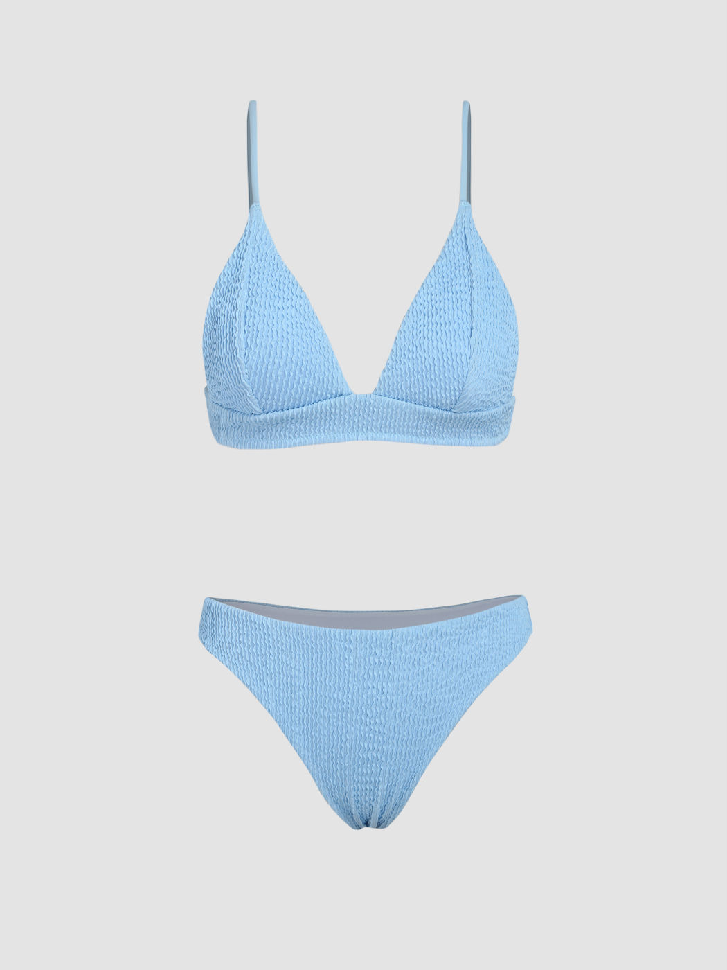 Texture Triangle Bikini Swimsuit For Vacation Swimming Pool Beach