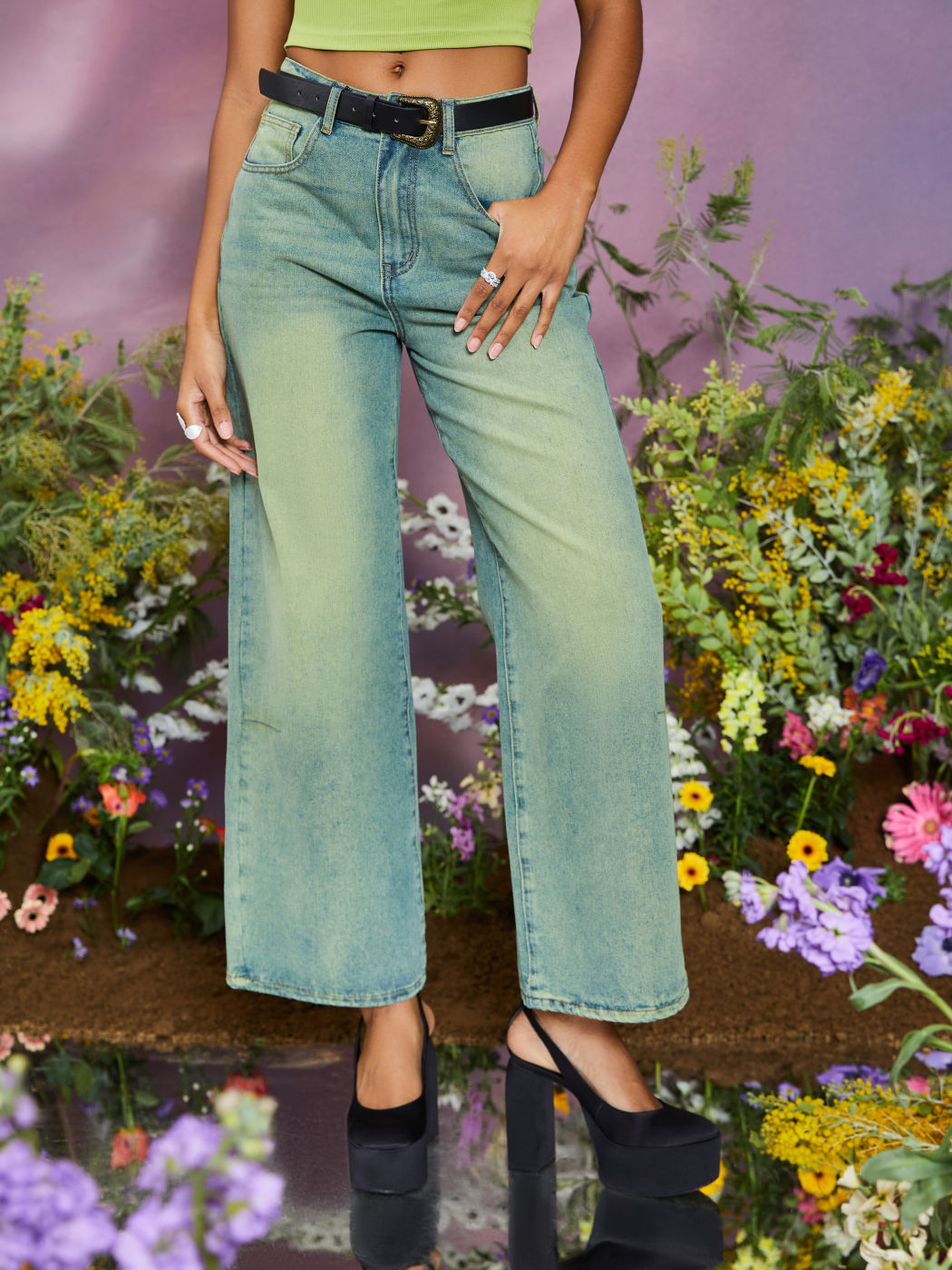 Denim Hazy Baby Wide Leg Jeans For School Daily Casual