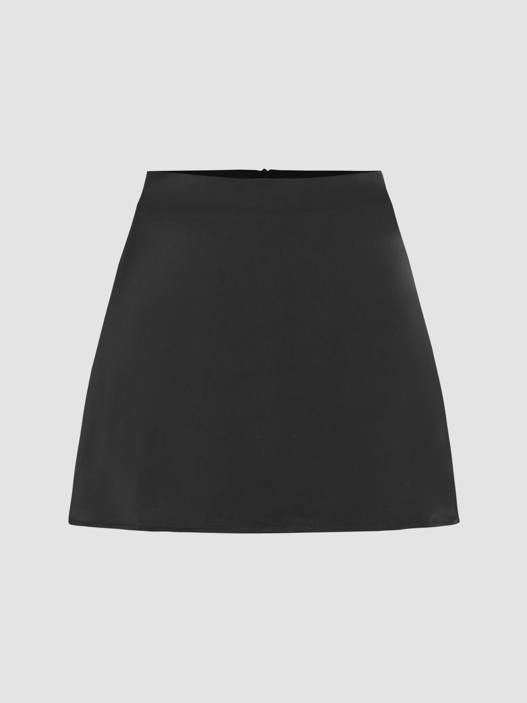 Office Siren Satin Solid Satin High Waist Short Skirt For Daily Casual ...