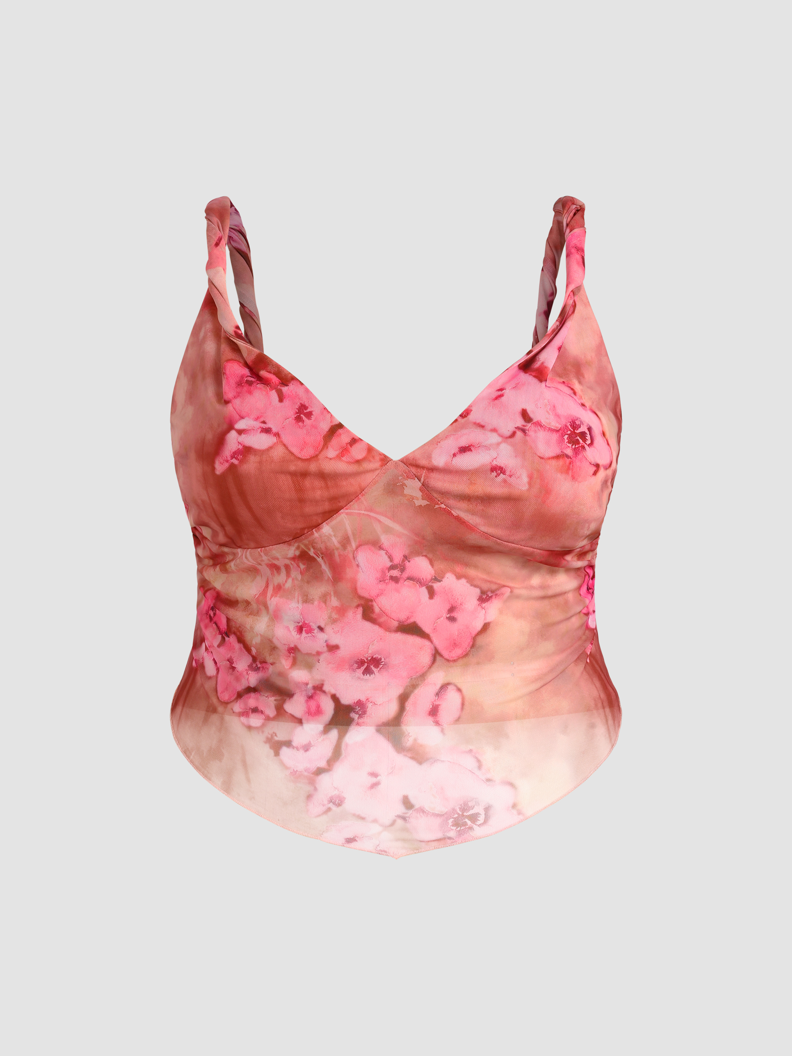 Jersey Spring Kisses Floral Tank Top Curve & Plus For Vacation