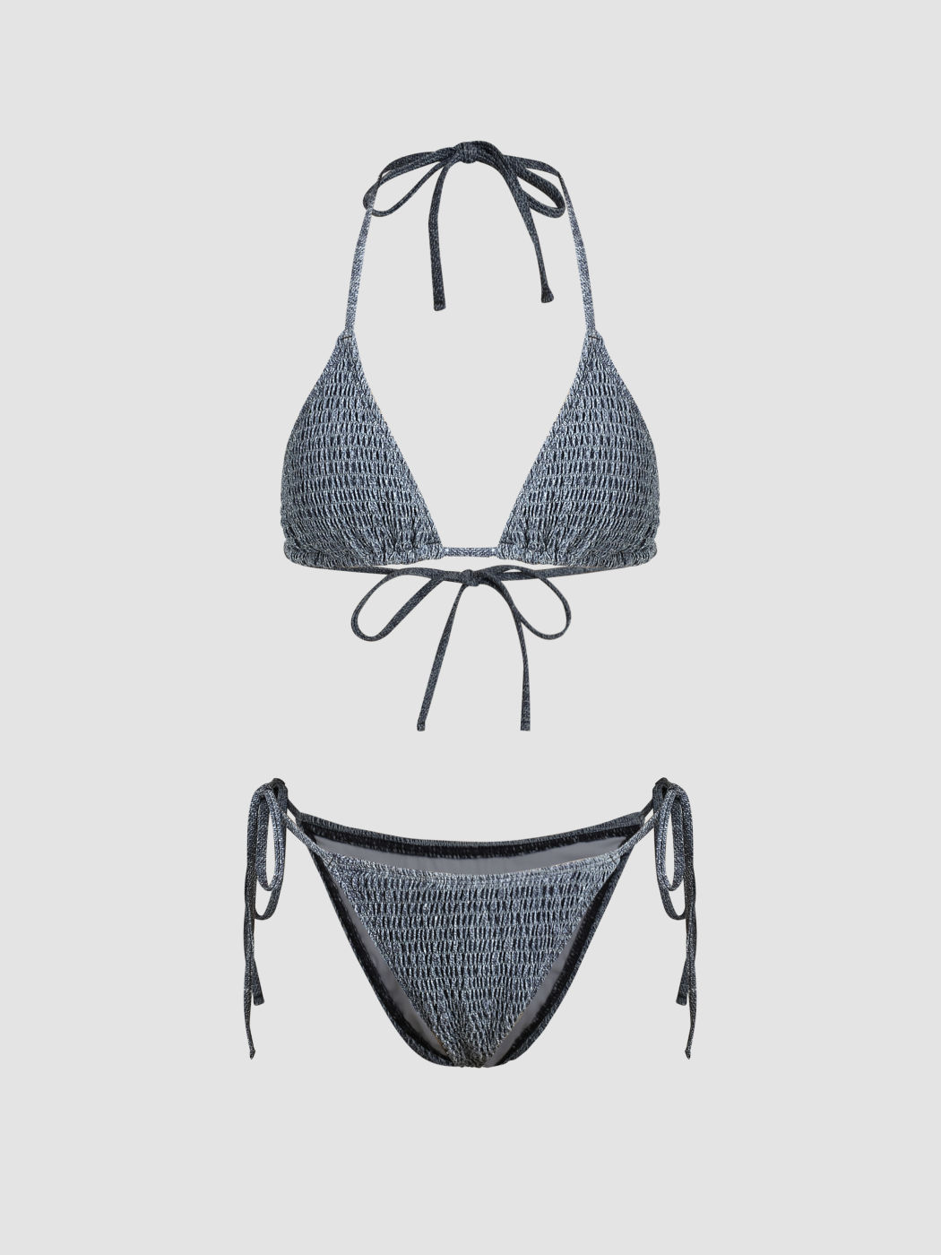 Smocked Halter Bikini Swimsuit For Vacation Swimming Pool Beach