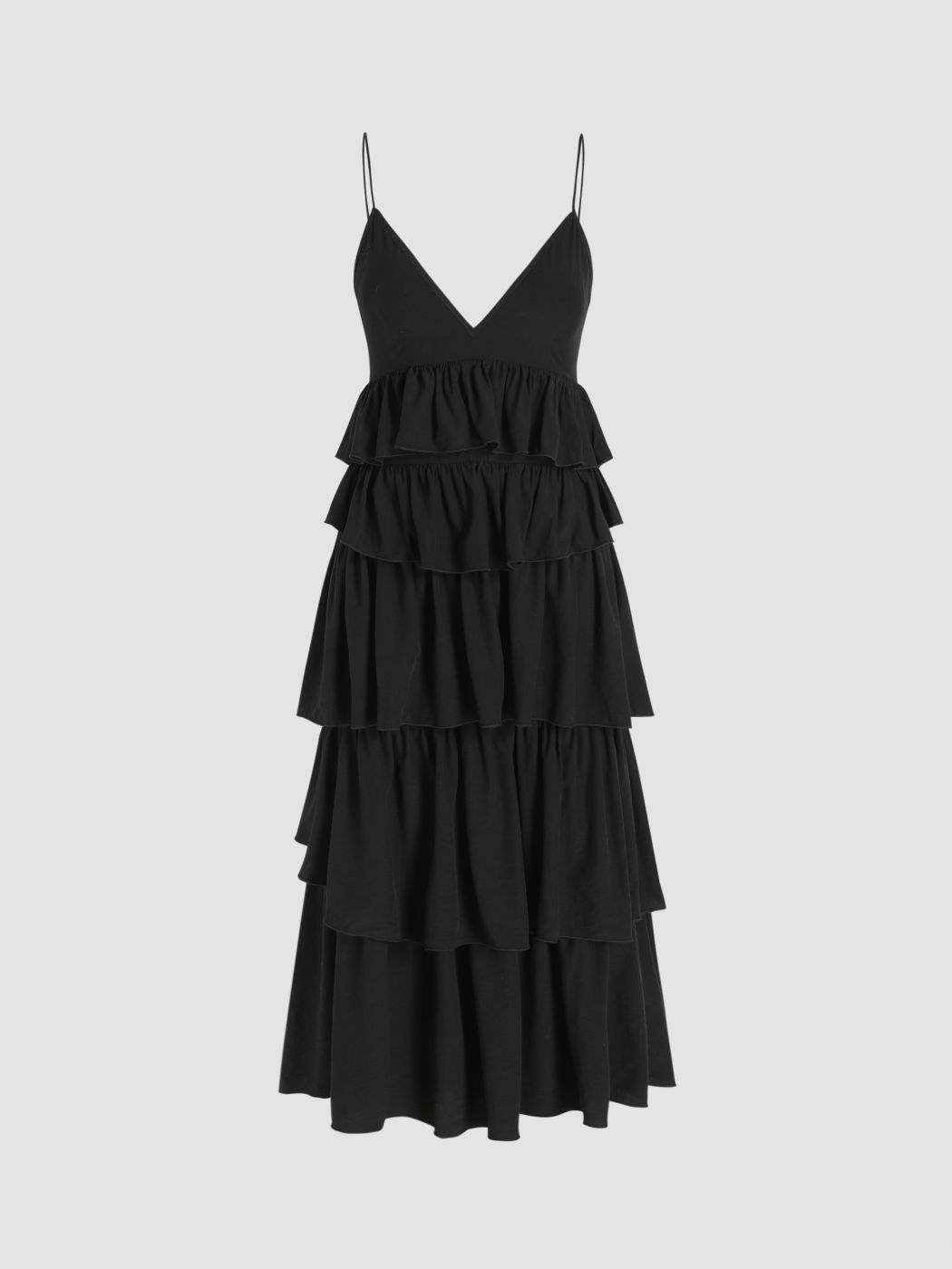 Ruffle V-neck Midi Dress For Daily Casual Vacation