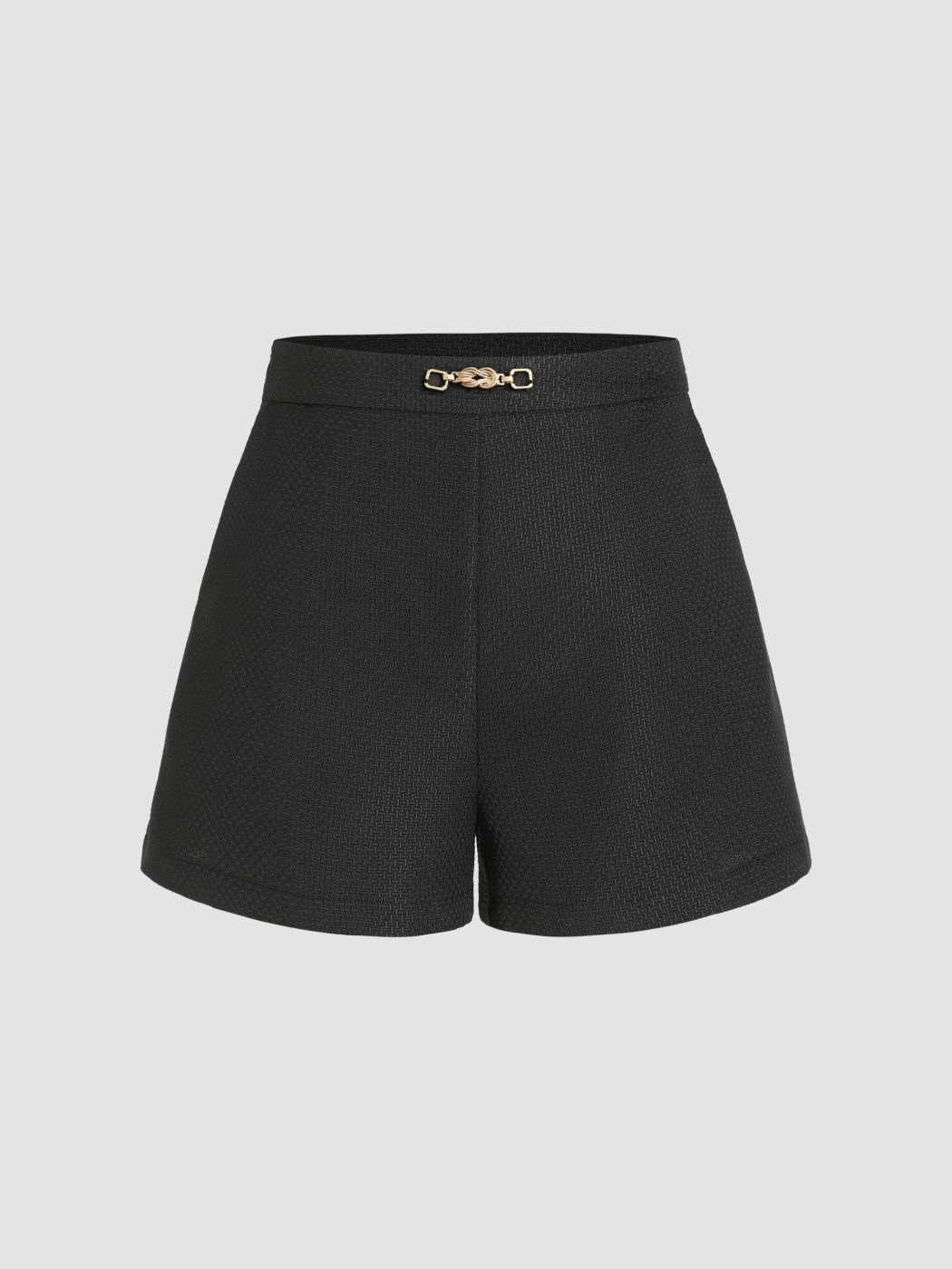 Woven Metal Chain High Waist Shorts For Daily Casual Work