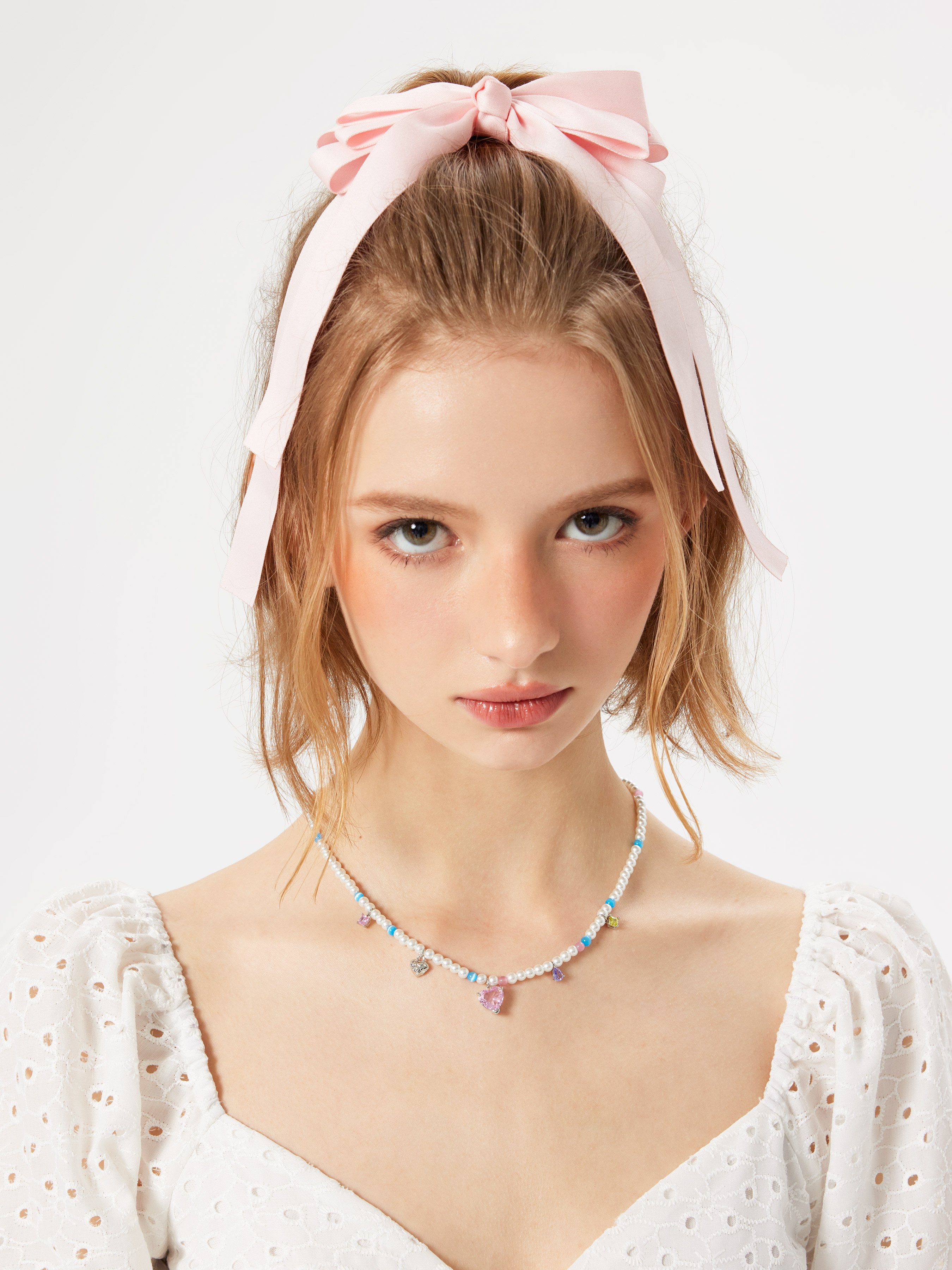 2pcs Cottagecore Silk Bow Decor Hair Clip For Vacation