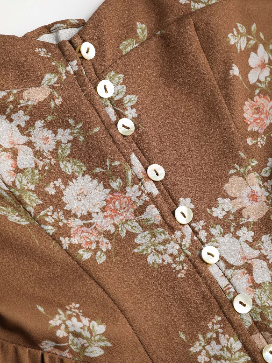 Woven Floral Ruffle Button Up Maxi Dress For Daily Casual Vacation